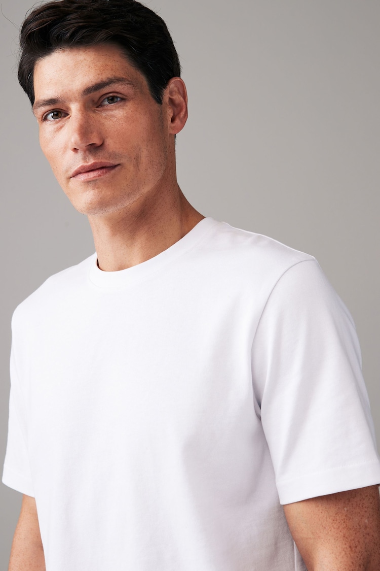 Buy White Regular Fit 100% Cotton Heavyweight T-Shirt from the Next UK ...