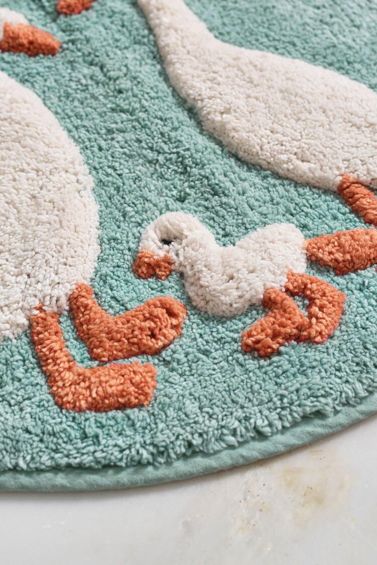 Buy Teal Blue Goose And Friends 100% Cotton Pedestal Mat from the Next ...