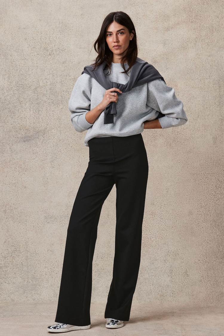 Buy Black Smoothing Ponte Wide Leg Trousers from the Next UK online shop