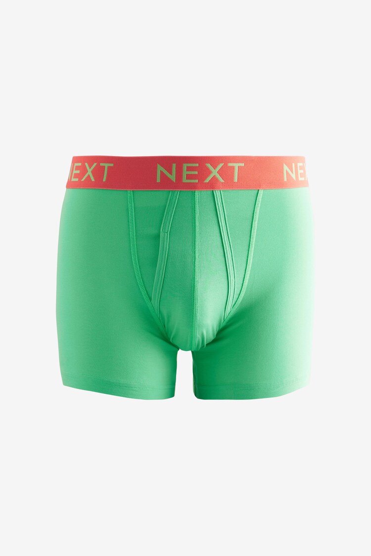 Buy Bright Green/Orange/Blue Contrast Colour 10 pack A-Front Boxers ...