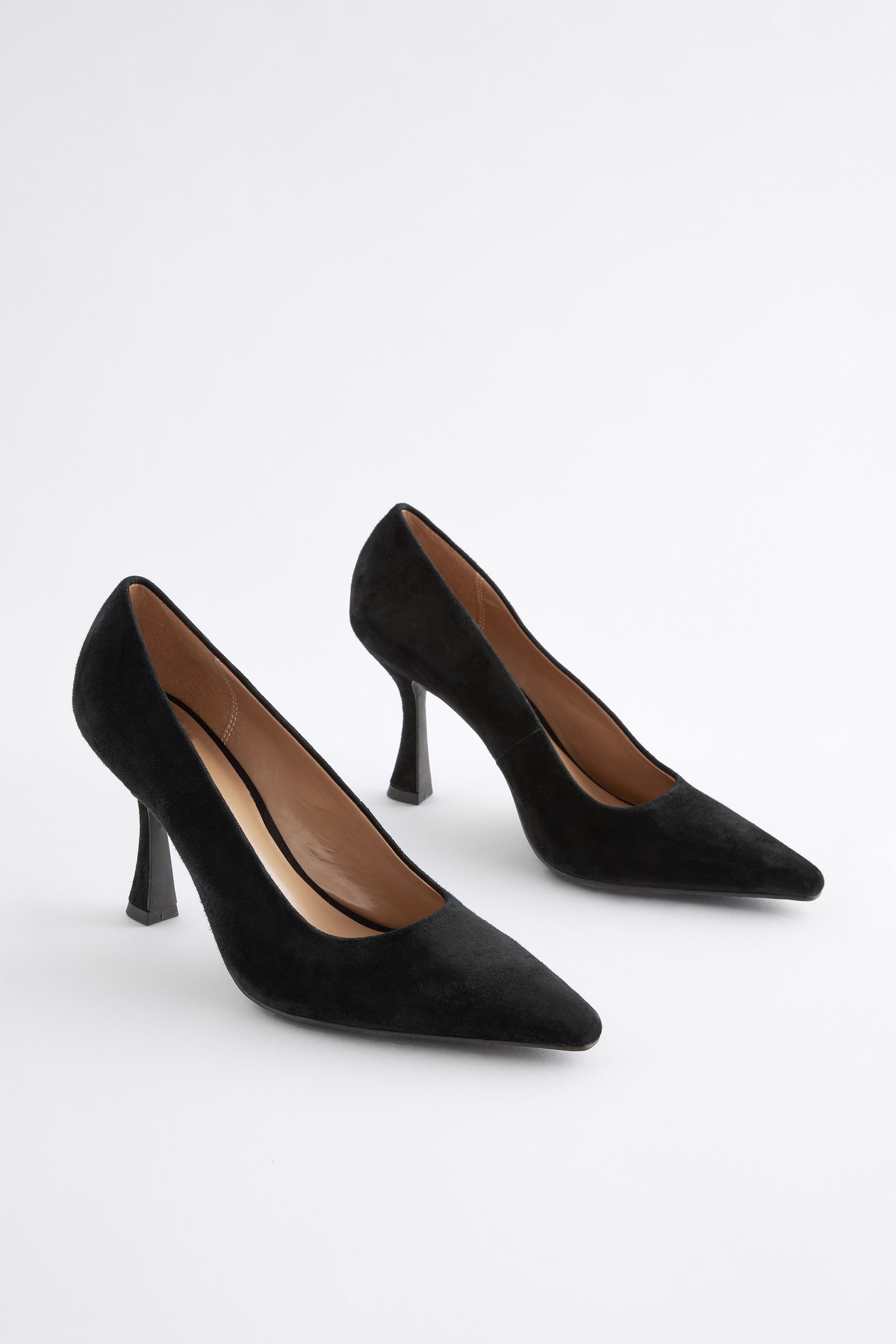 undefinedBlack Forever Comfort® Leather Chisel Toe Heel Court ...