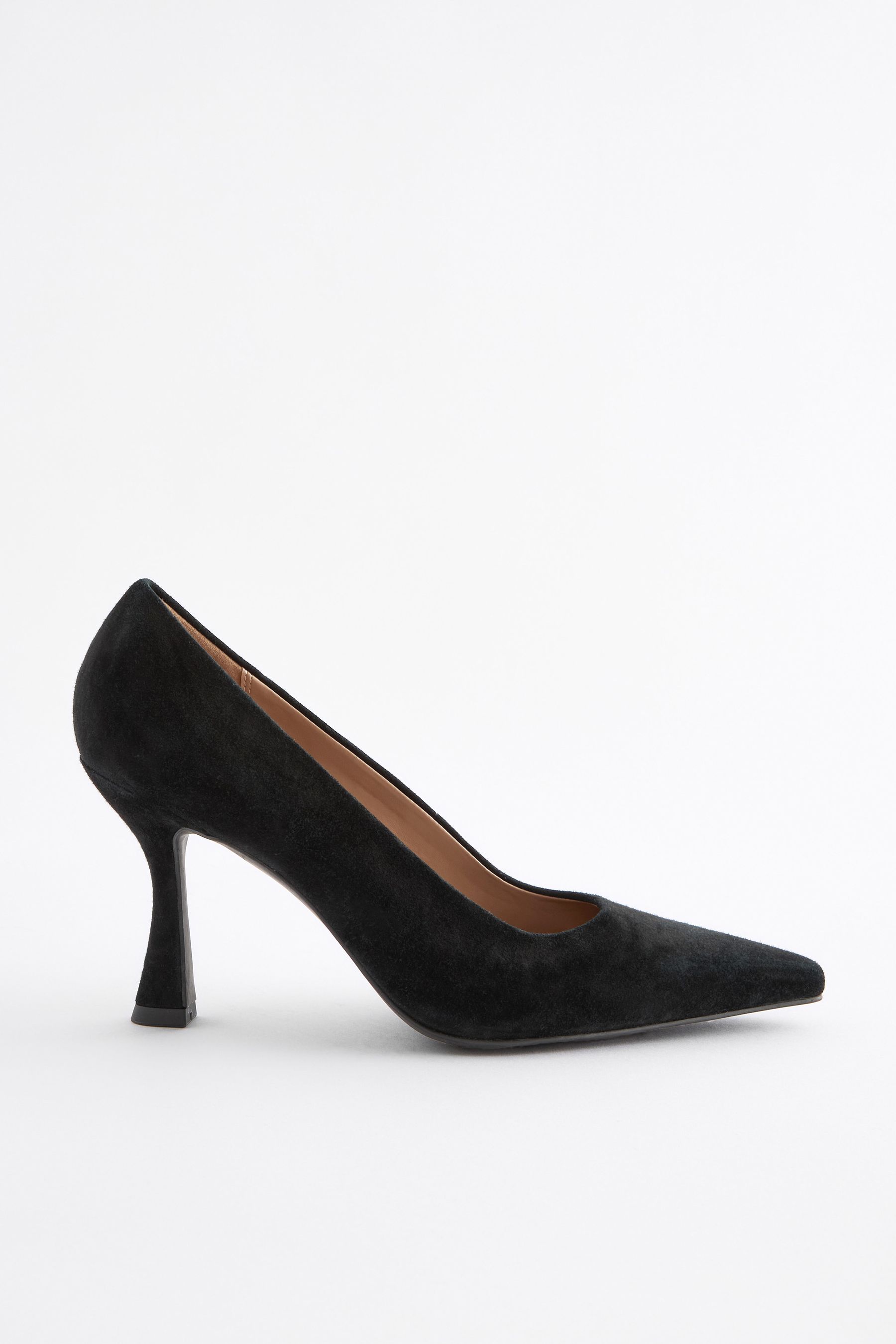 undefinedBlack Forever Comfort® Leather Chisel Toe Heel Court ...