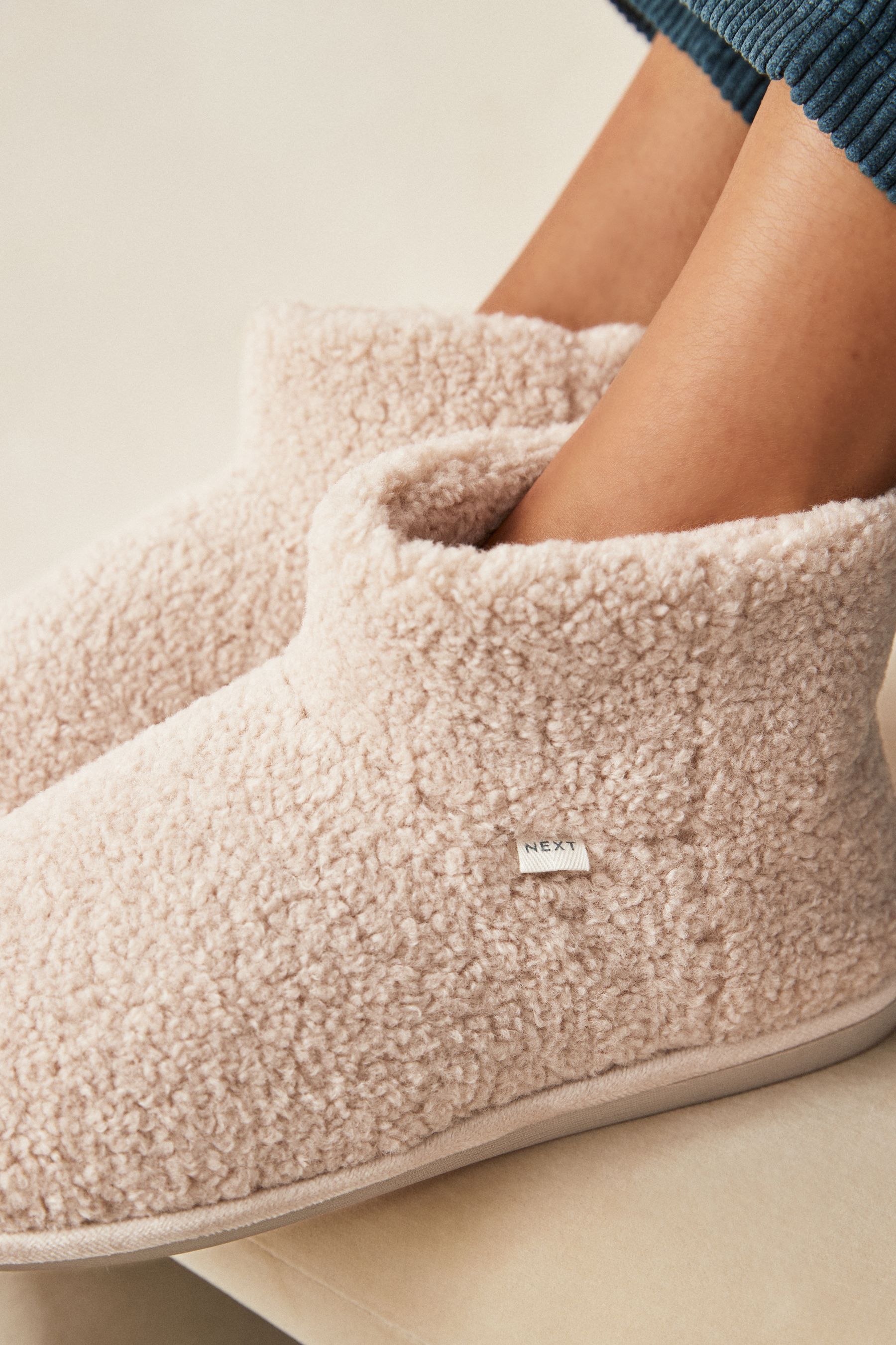 Buy Cream Borg Boot Slippers from the Next UK online shop