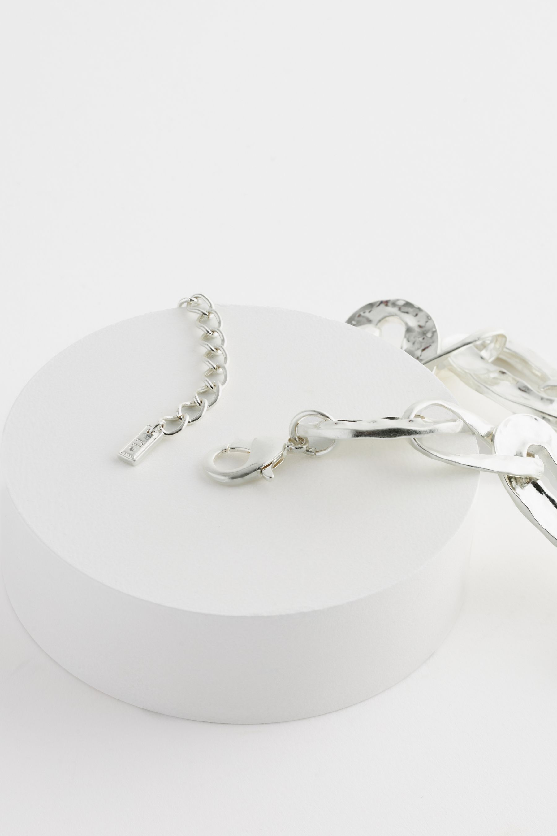 Buy Silver Tone Chunky Molten Chain Necklace Made With Recycled Zinc ...