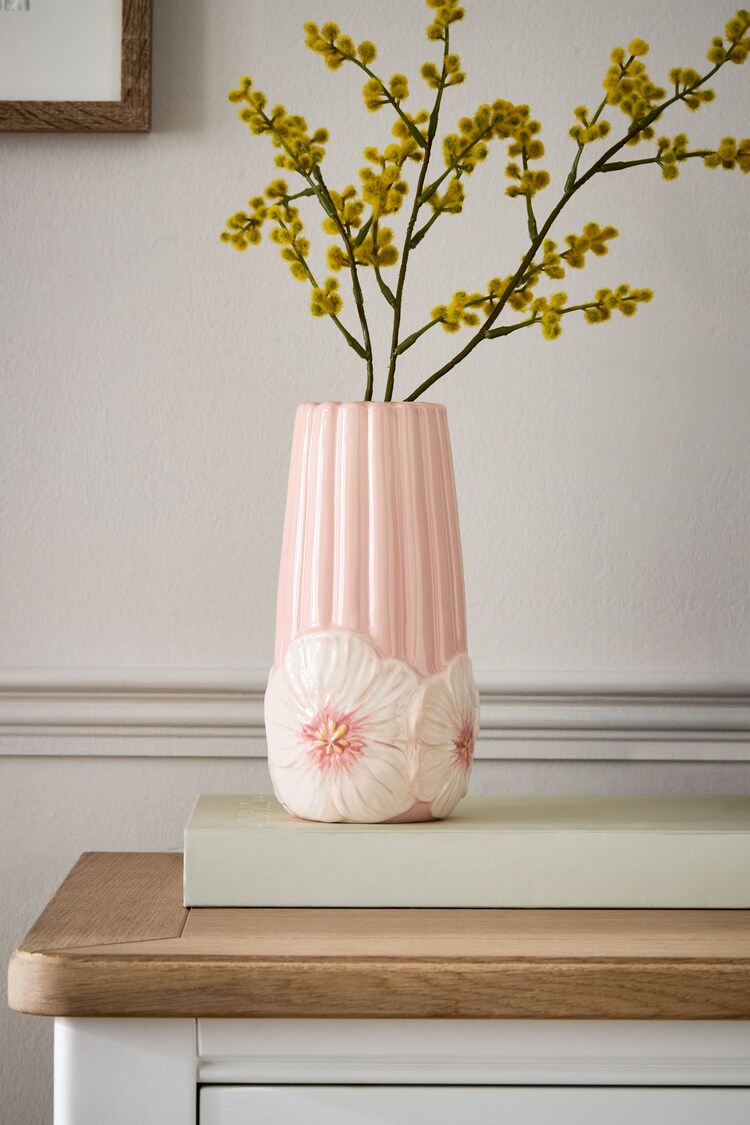 Buy Pink Floral 3D Ceramic Vase from the Next UK online shop