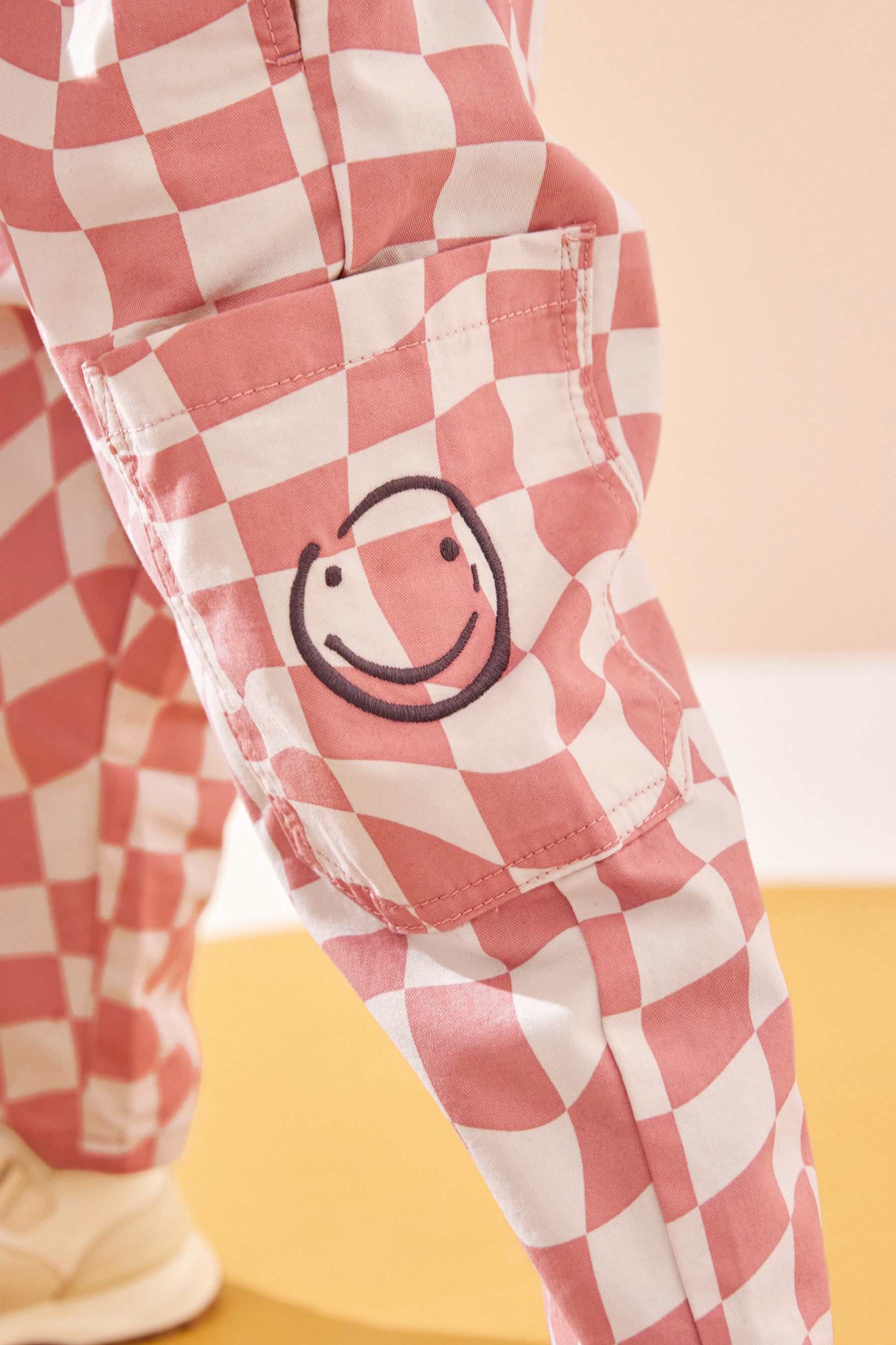 Buy Pink/Cream Checkerboard 100% Cotton Trousers (3mths-7yrs) from the ...