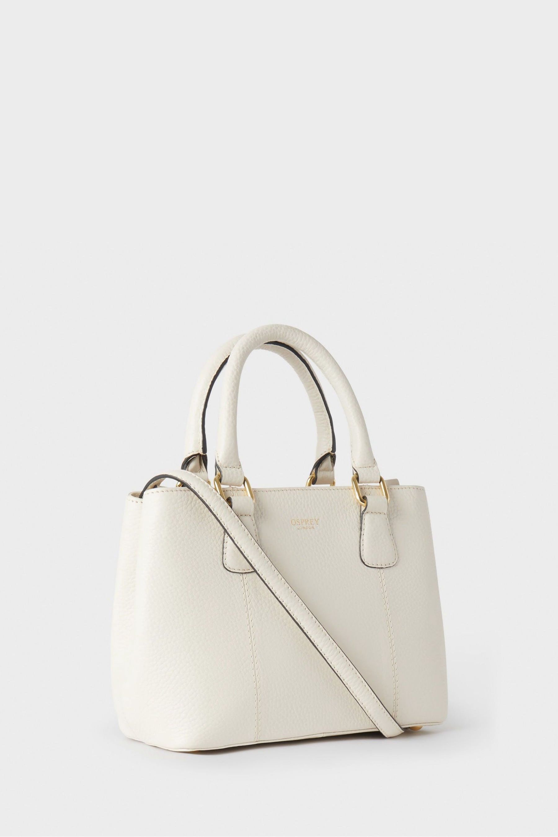 Buy OSPREY LONDON The Mini Adaline Leather White Grab Bag from the Next ...