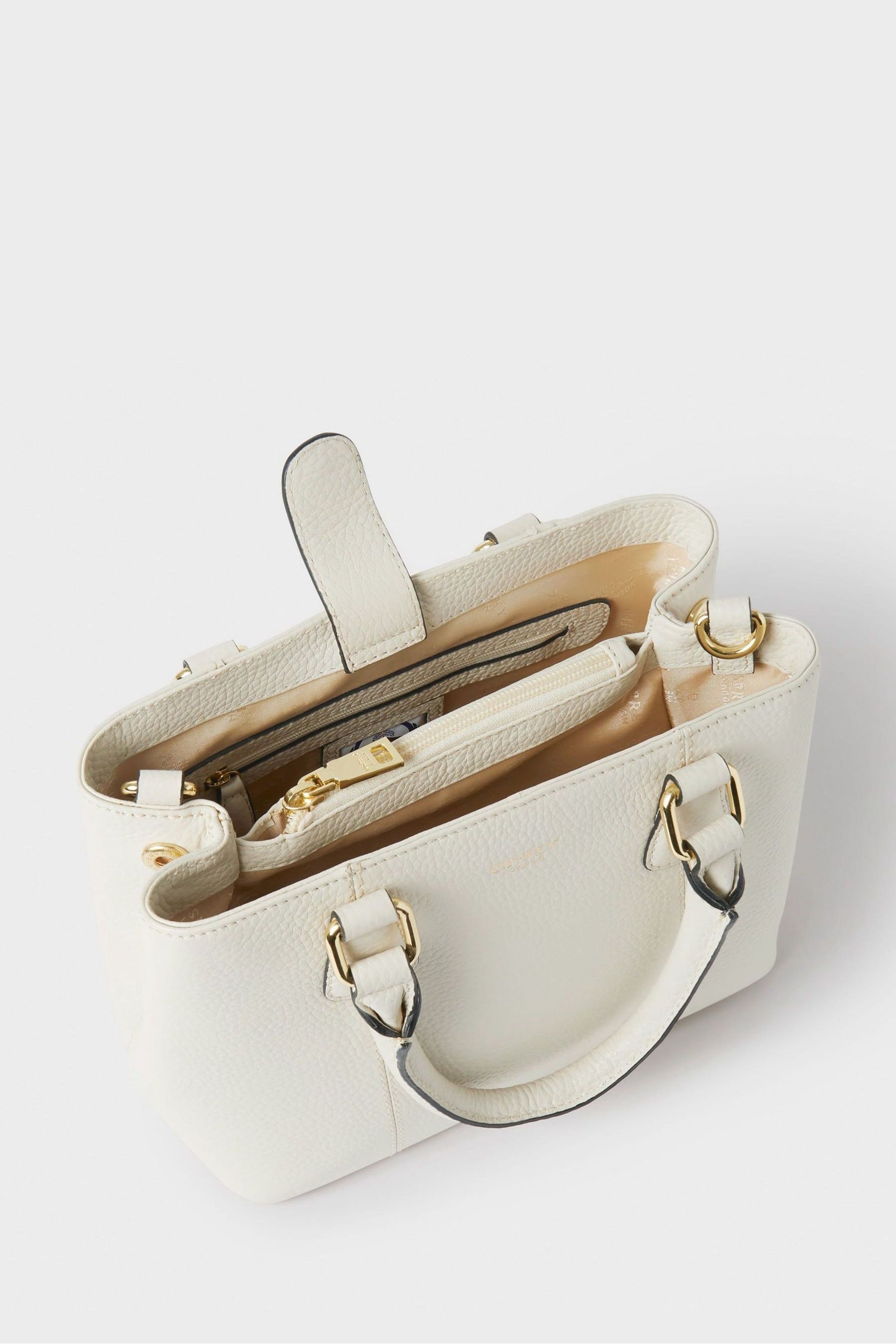 Buy OSPREY LONDON The Mini Adaline Leather White Grab Bag from the Next ...