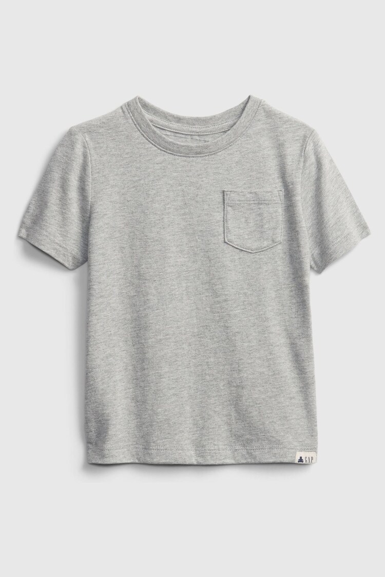 Buy Gap Light Grey Pocket Short Sleeve Crew Neck T-Shirt (6mths-5yrs ...