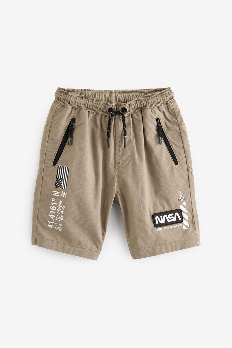 Buy Neutral 100% Cotton NASA Pull-On Shorts (4-16yrs) from the Next UK ...