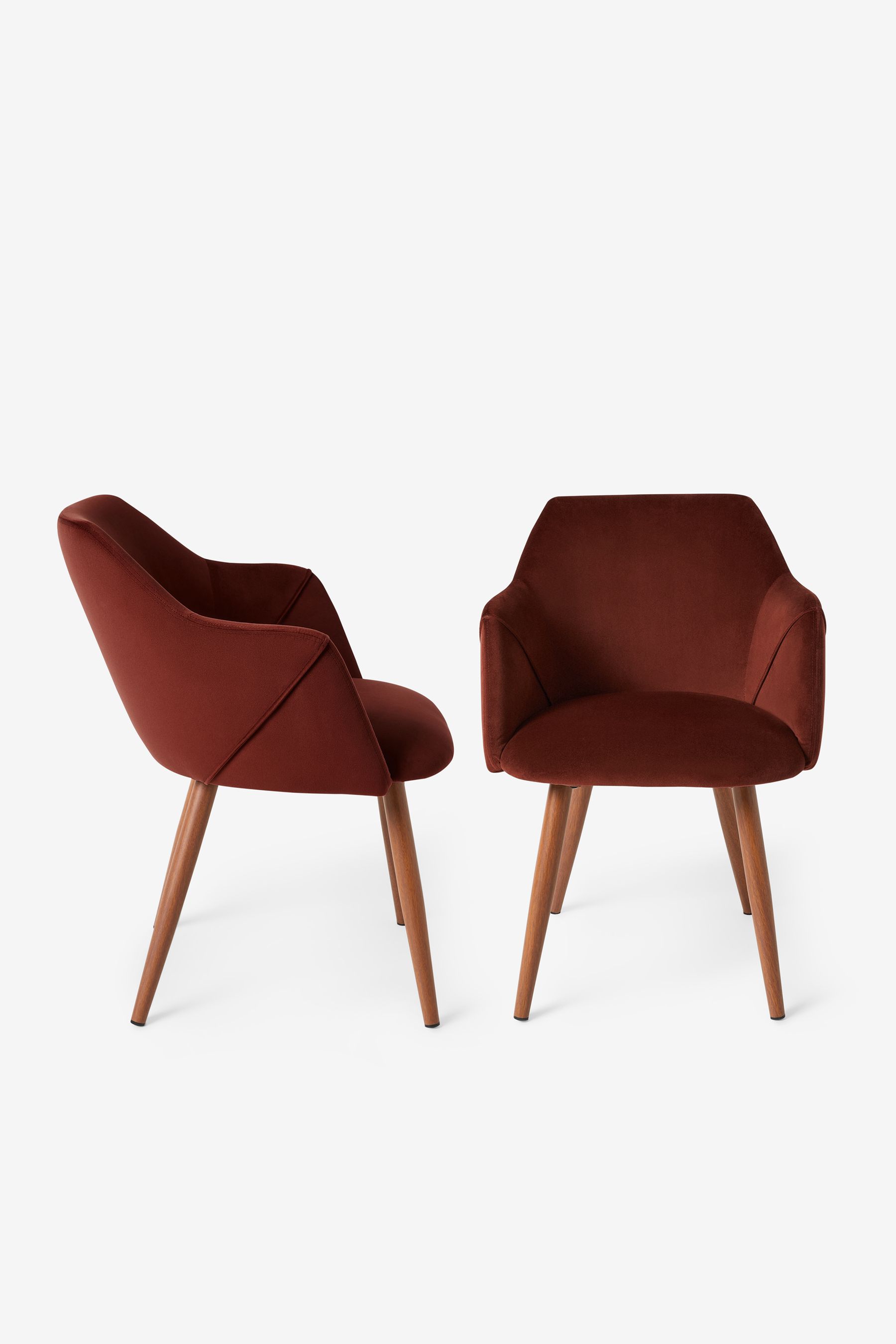 Buy MADE.COM Set of 2 Rust Red and Walnut Legs Lule Arm Dining Chairs ...