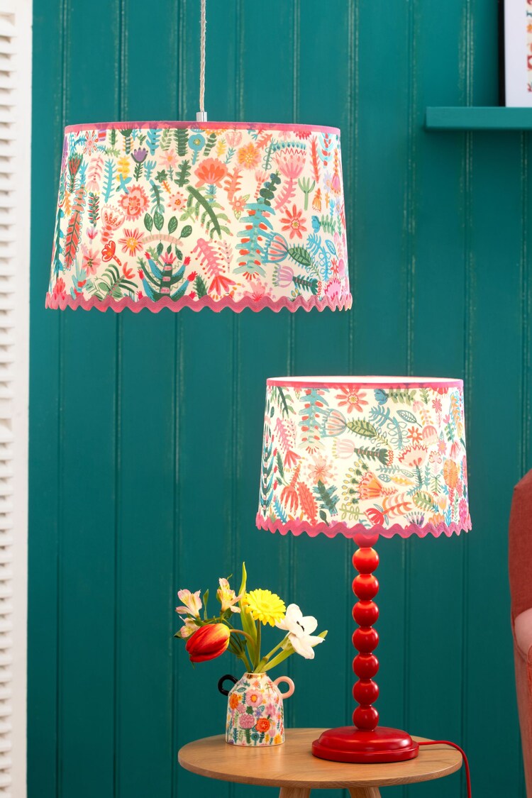 Buy Lucy Tiffney Pink Floral RicRac Easyfit Lamp Shade from the Next UK ...