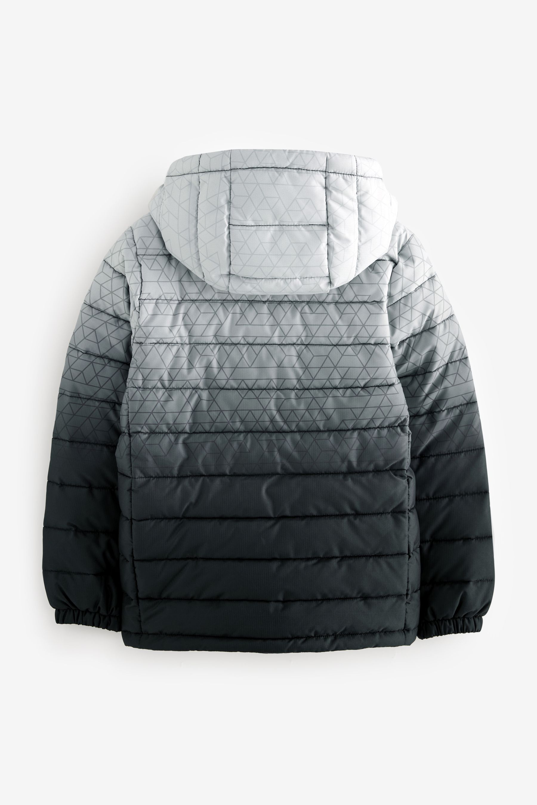 Buy Grey/Black Quilted Midweight Hooded Jacket (3-17yrs) from the Next ...