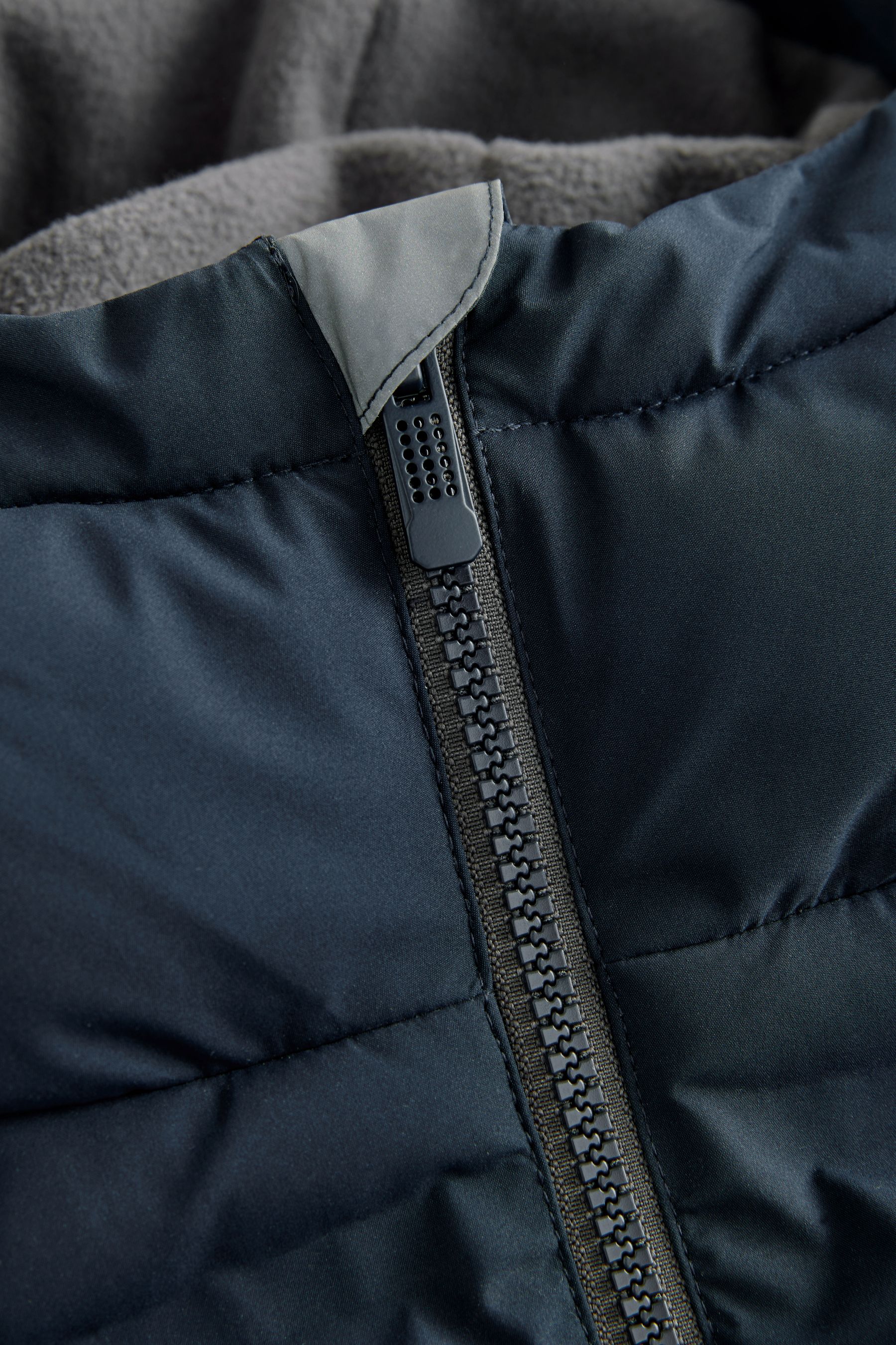 Buy Navy Regular Fabric Fleece Lined Hooded Padded Puffer Jacket (3 ...
