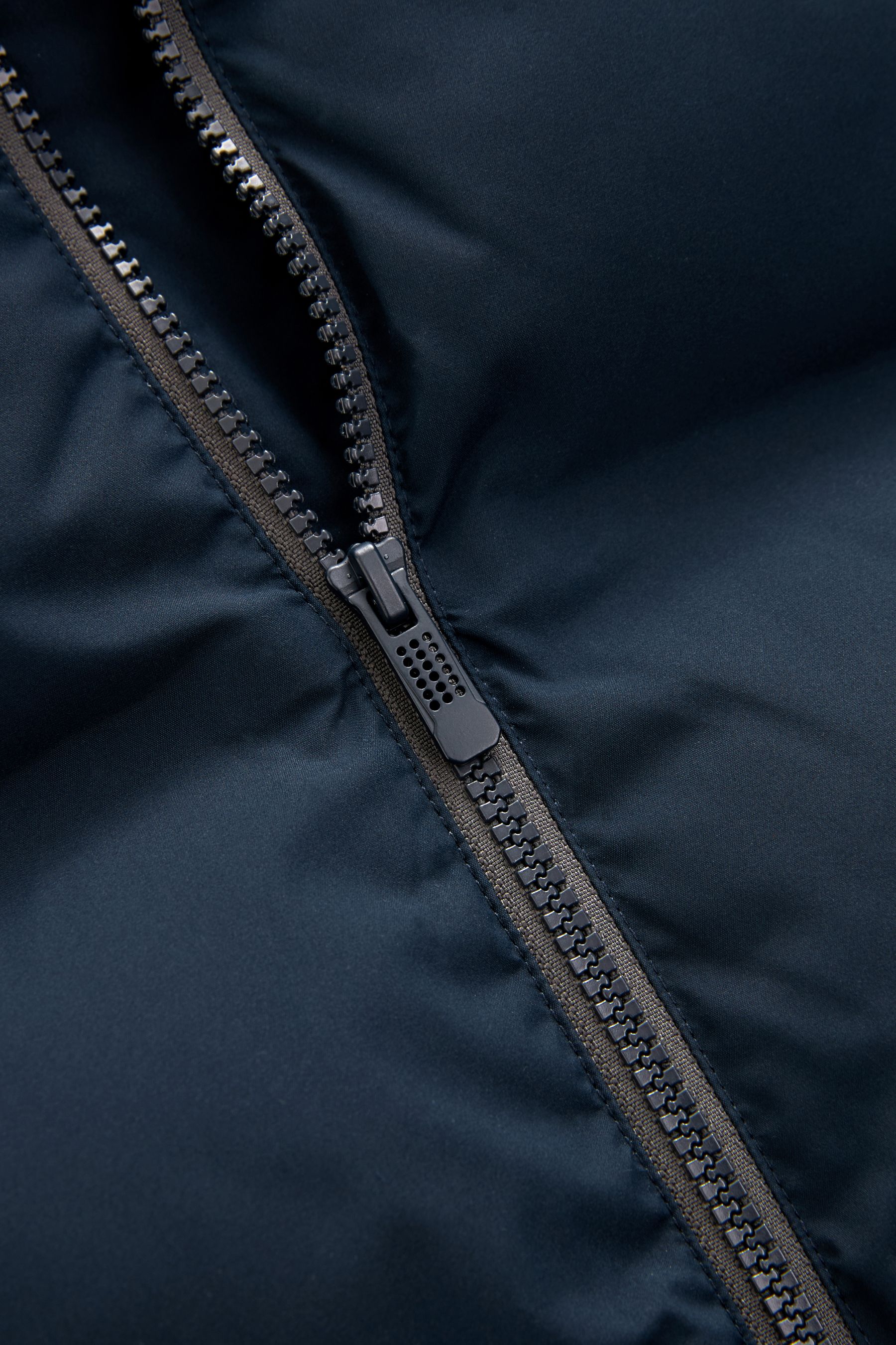 Buy Navy Regular Fabric Fleece Lined Hooded Padded Puffer Jacket (3 ...