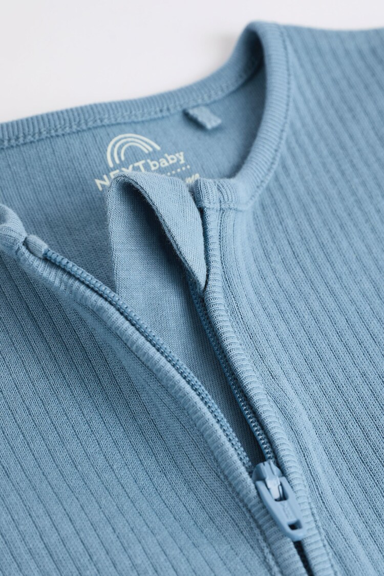 Buy Blue Baby Two Way Zip 100% Cotton Rompers 3 Pack (0mths-3yrs) from ...