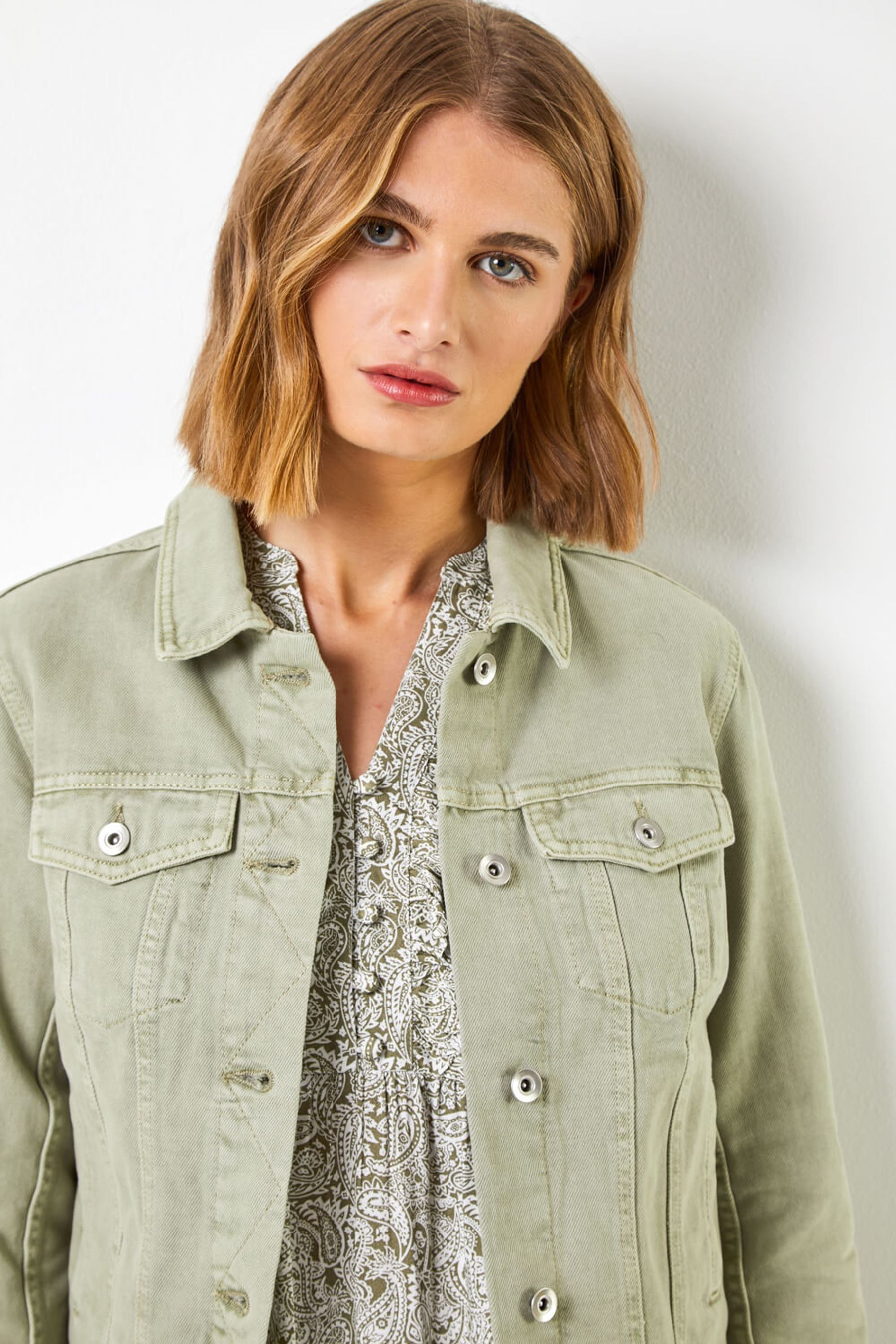 Buy Roman Green Denim Jacket from the Next UK online shop