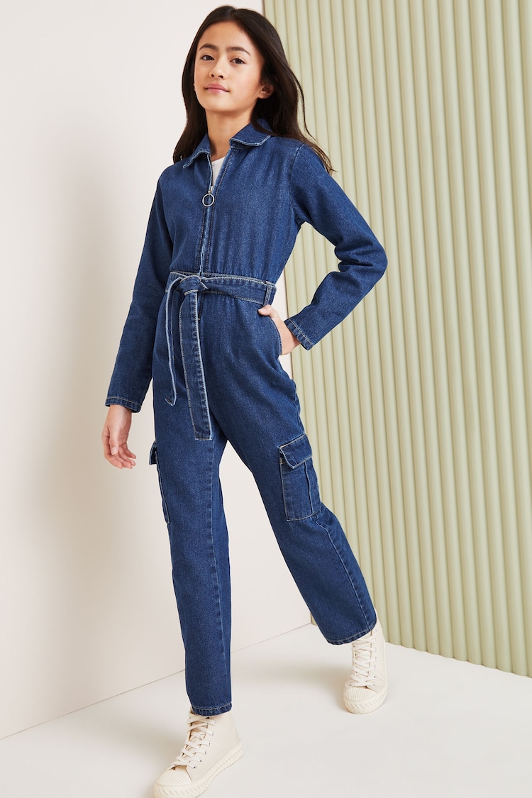 Buy Lipsy Blue Denim Utility Jumpsuit (5-16yrs) from the Next UK online ...