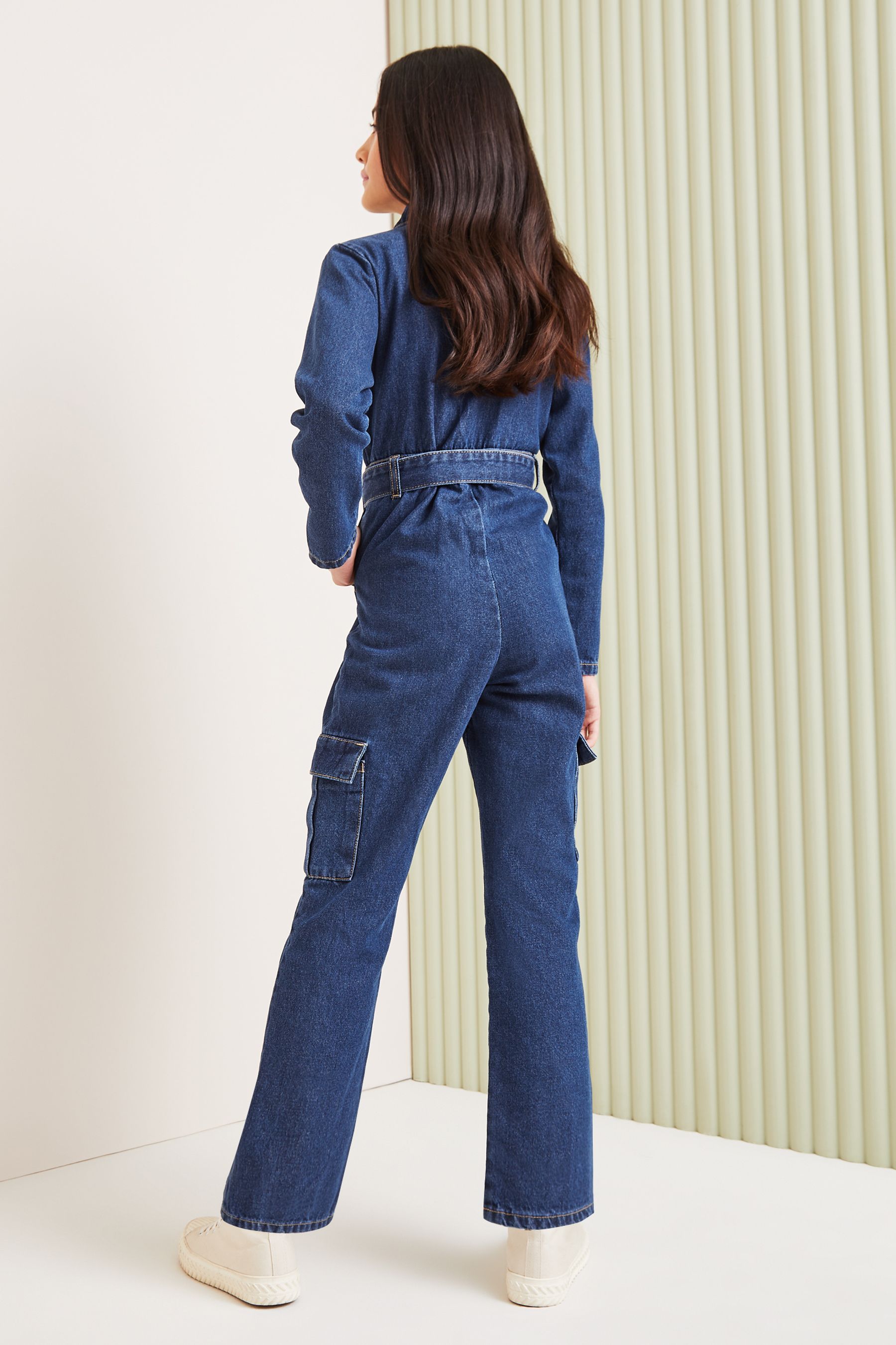 Buy Lipsy Blue Denim Utility Jumpsuit (5-16yrs) from the Next UK online ...