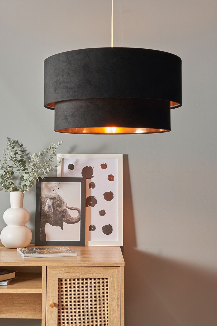 Buy BHS Black Velvet Shade Ceiling Light from the Next UK online shop