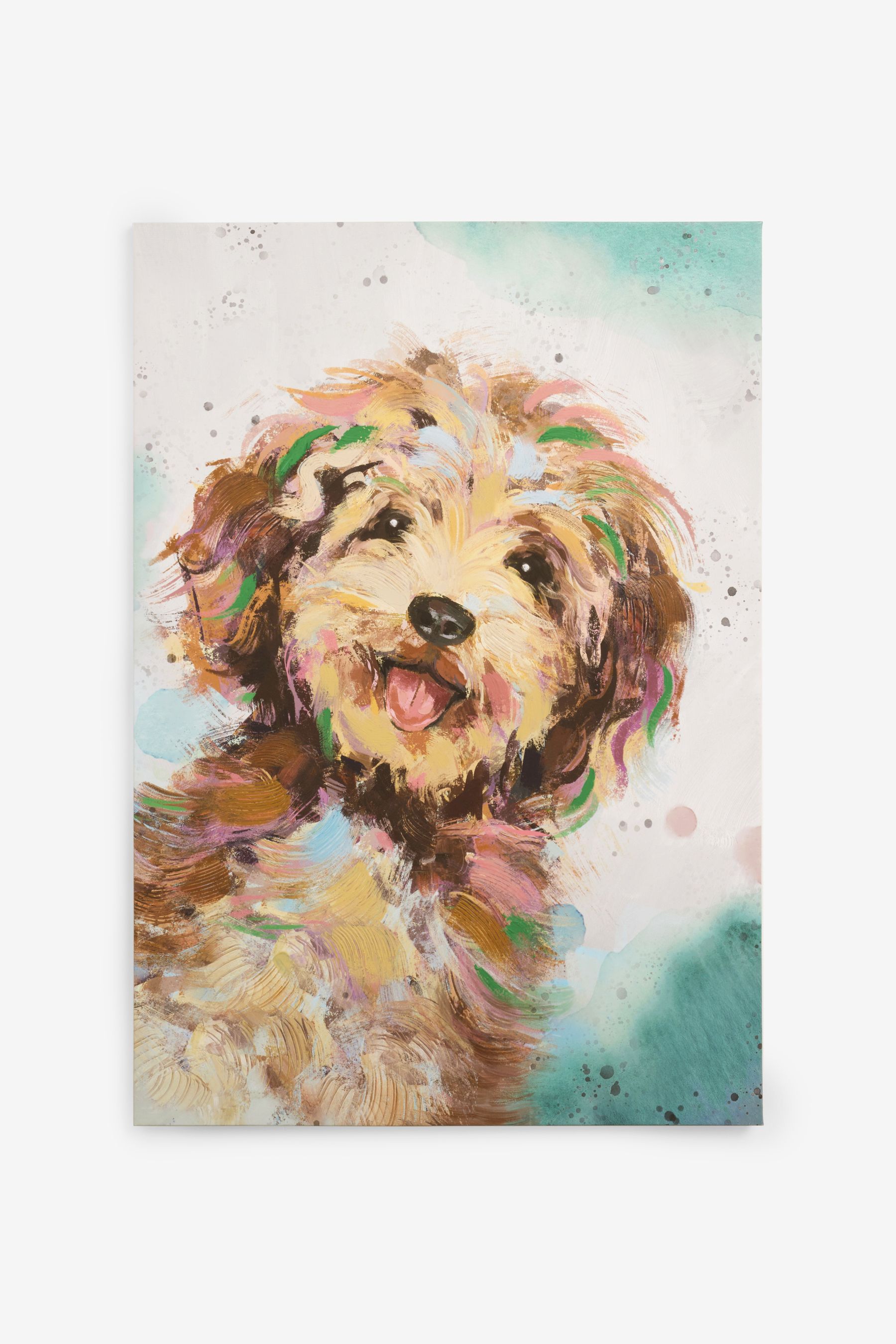 Buy Teal Blue Large Charlie Cockapoo Dog Canvas Wall Art from the Next ...