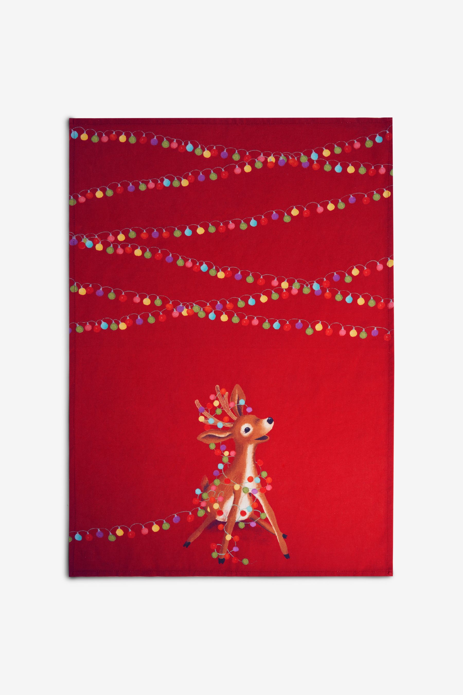 Buy Set of 3 Red Fun Santa Tea 100% Cotton Towels from the Next UK ...