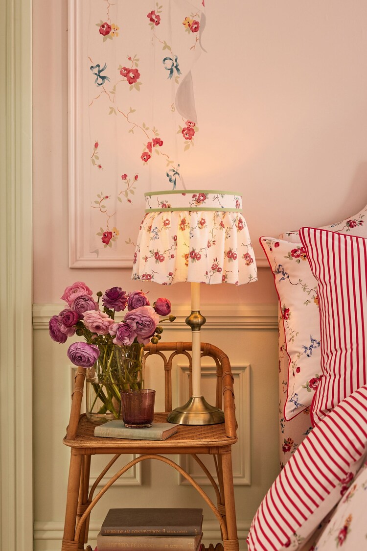 Buy Cath Kidston CreamRed Fabric Frill Table Lamp from the Next UK ...