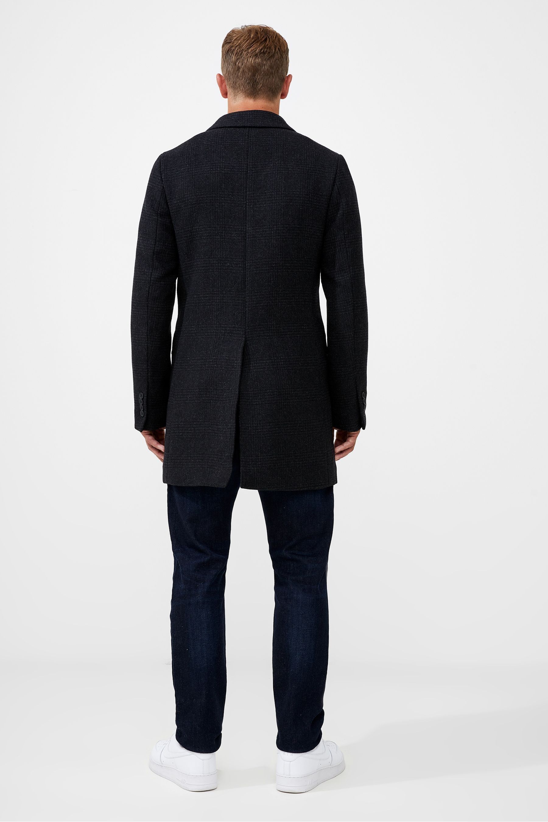 Buy French Connection Blue/Grey Double Breasted Peacoat from the Next ...