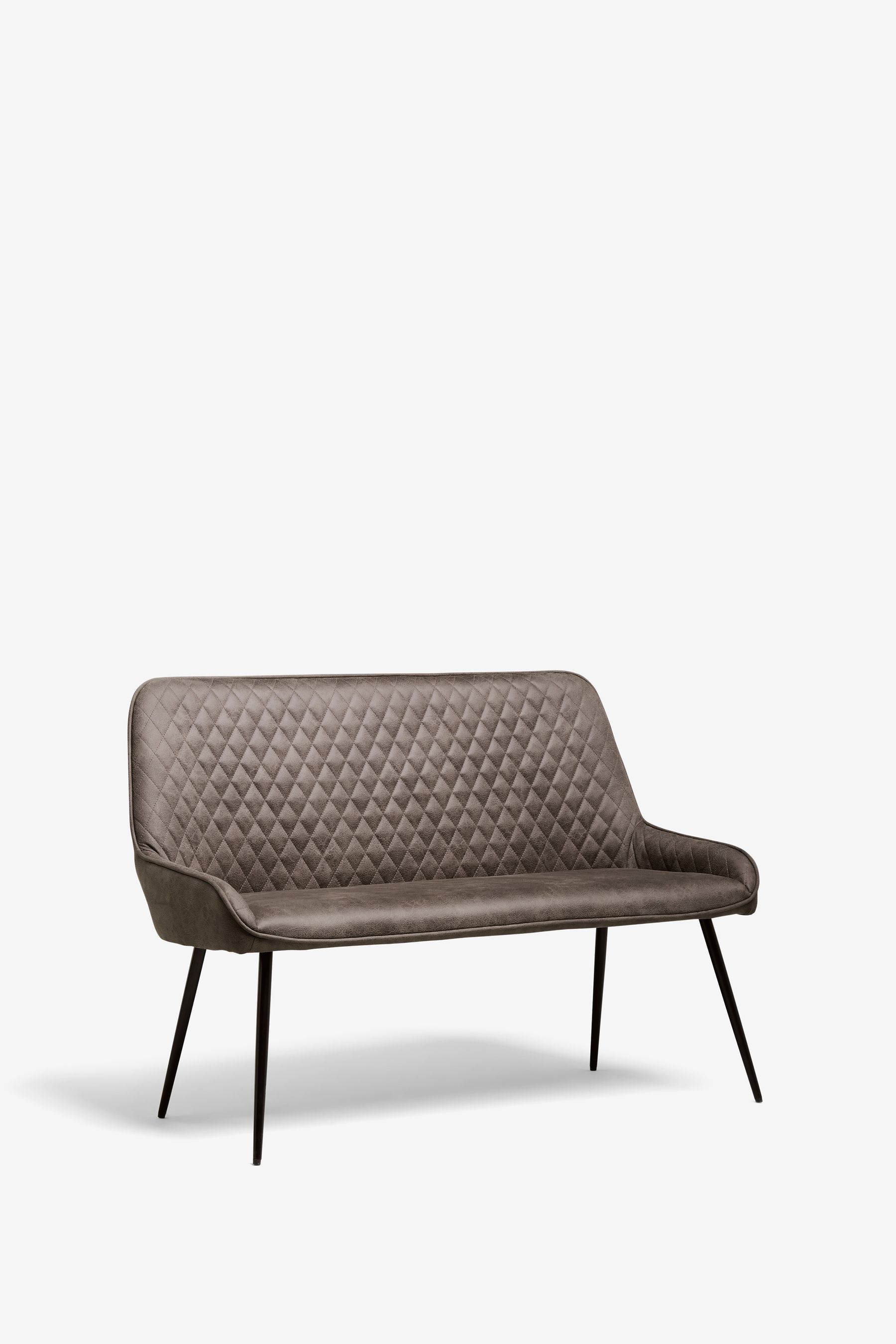 Buy Monza Faux Leather Peppercorn Brown Hamilton Quilted Dining Bench ...