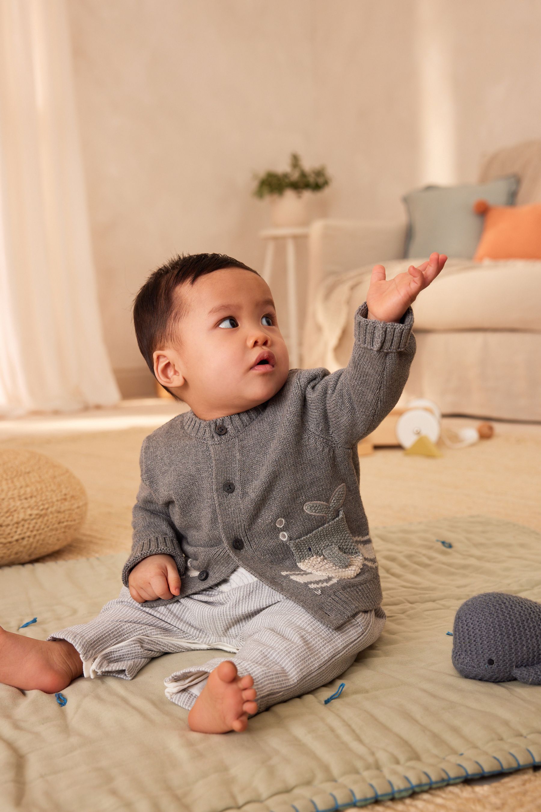 Buy Grey Whale Baby 100% Cotton Cardigan (0mths-2yrs) from the Next UK ...