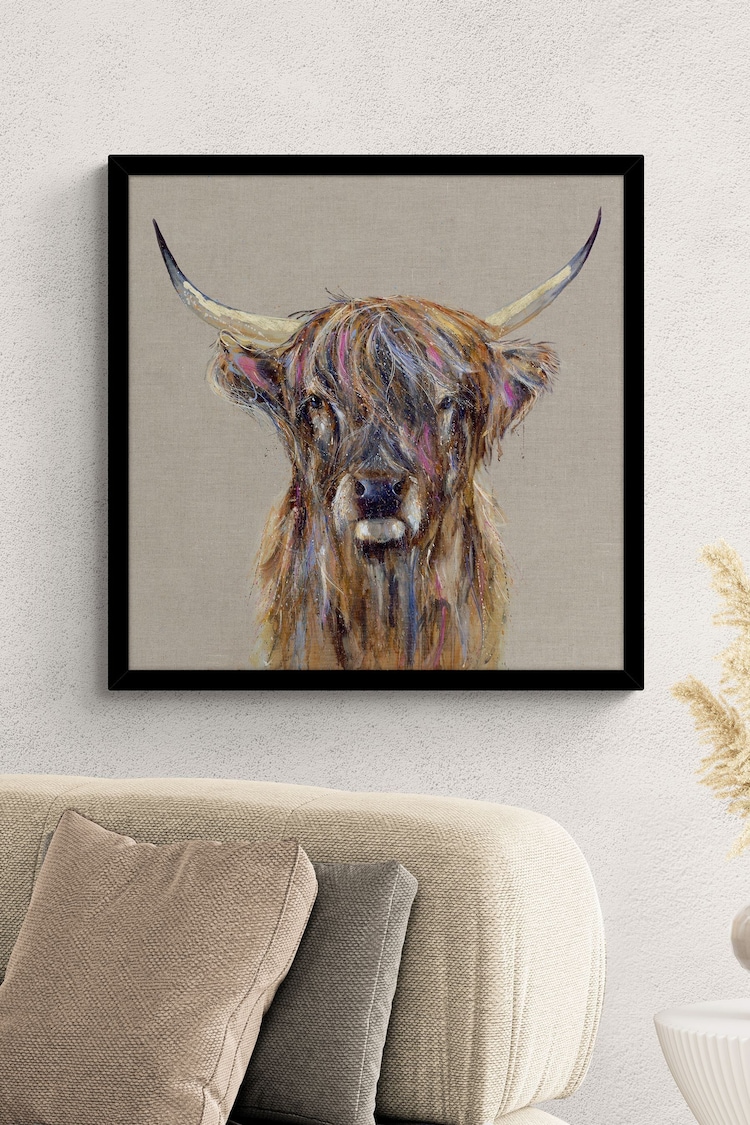 Buy Artko Black Highland Cow by Louise Luton Framed Art from the Next ...