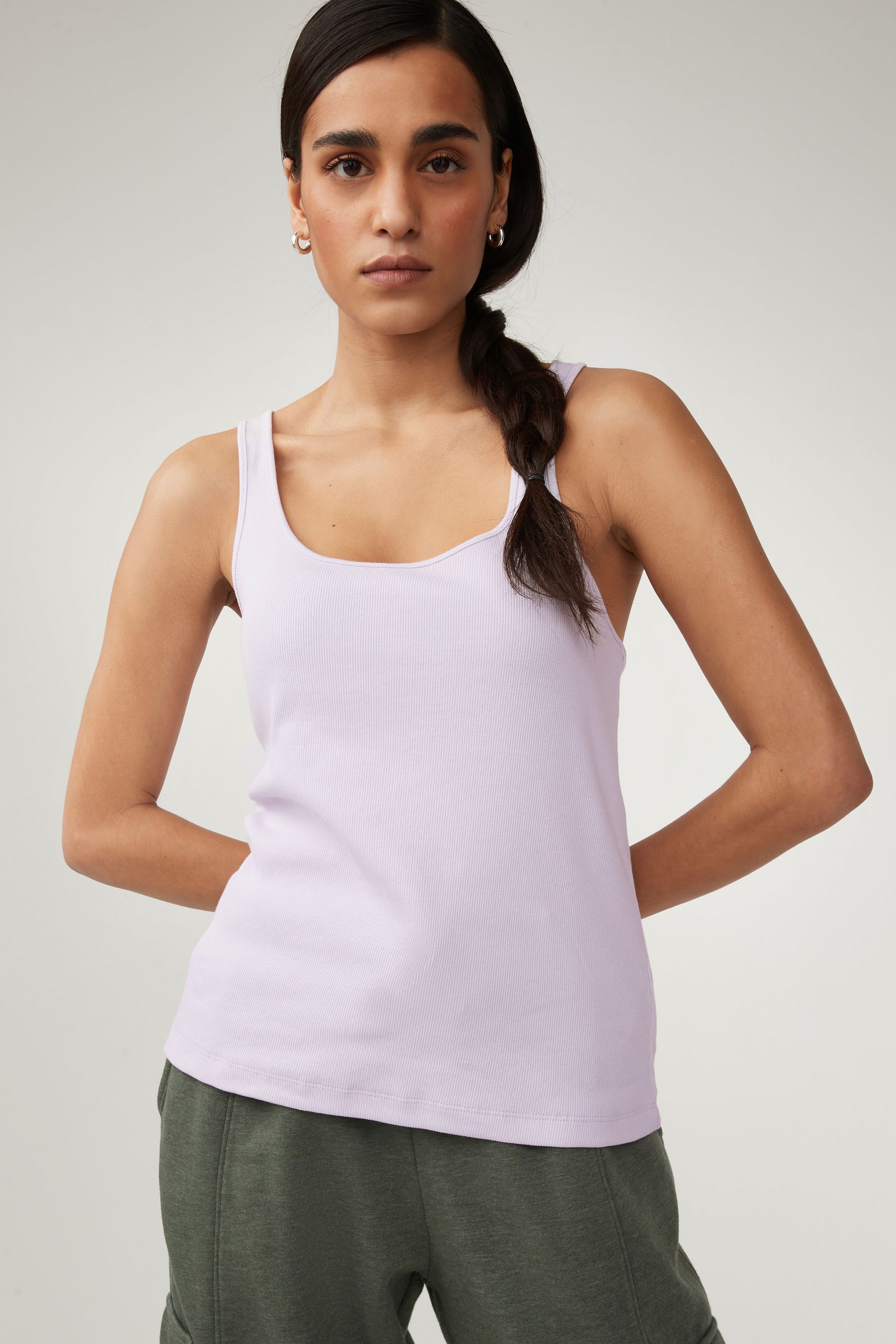 Buy Stripe/Lilac Purple Multi Stripe Ribbed Racer Neck Vests 2 Pack ...