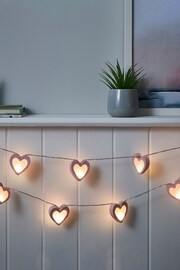Buy glow Pink Love Heart Wood String Lights from the Next UK online shop