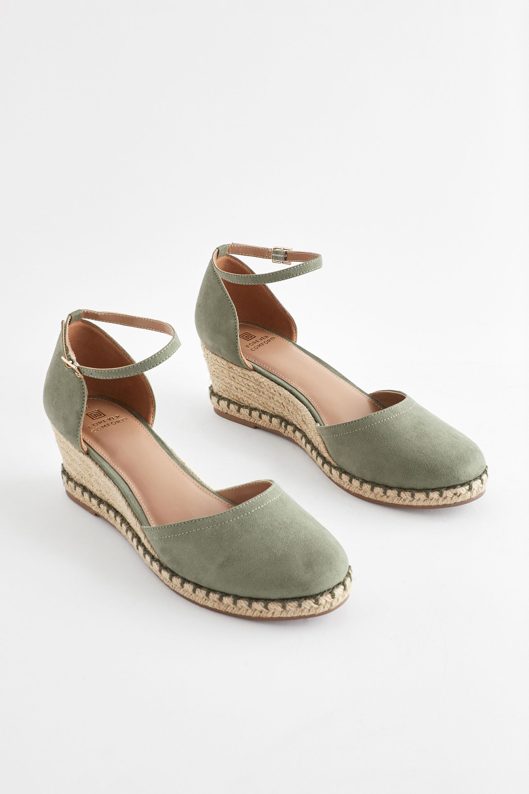 Buy Green Standard/Wide Fit Forever Comfort® Closed Toe Wedges from the ...
