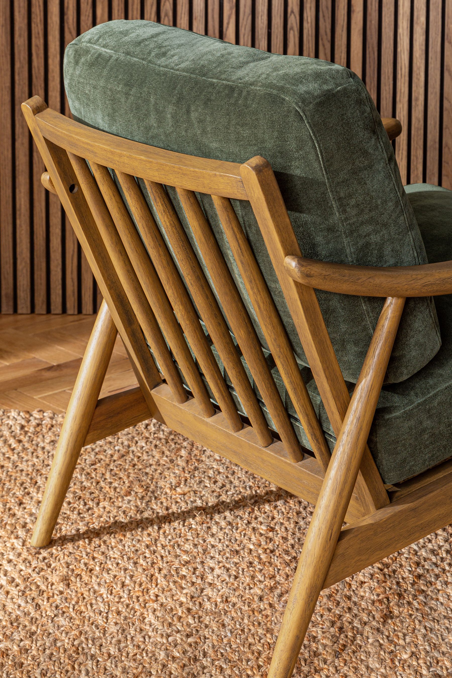 Buy Relaxed Chenille Forest Green Bronx Frame Hampton Wooden Accent ...