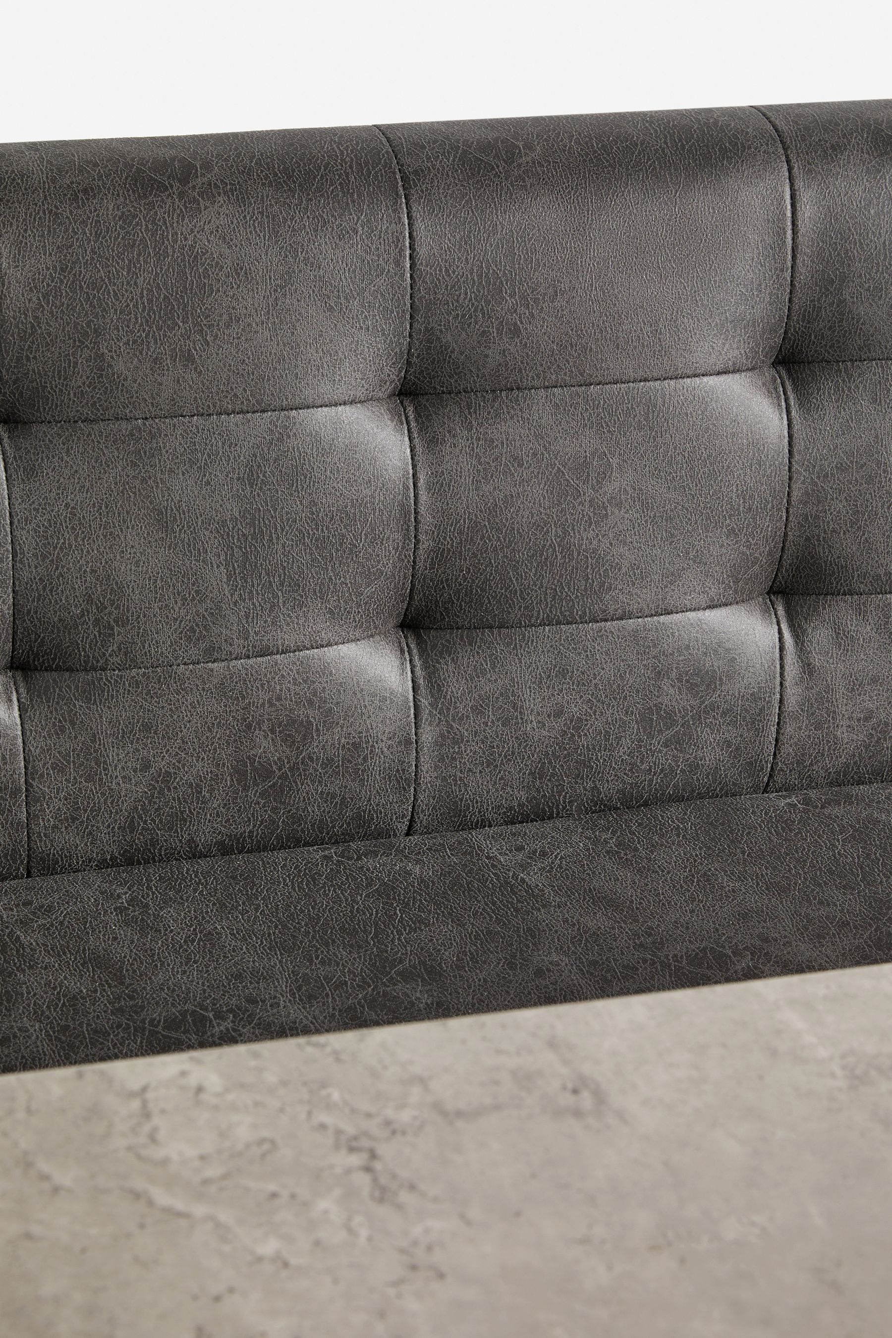 Buy Monza Faux Leather Dark Grey Curtis Right Hand Corner Dining Table ...