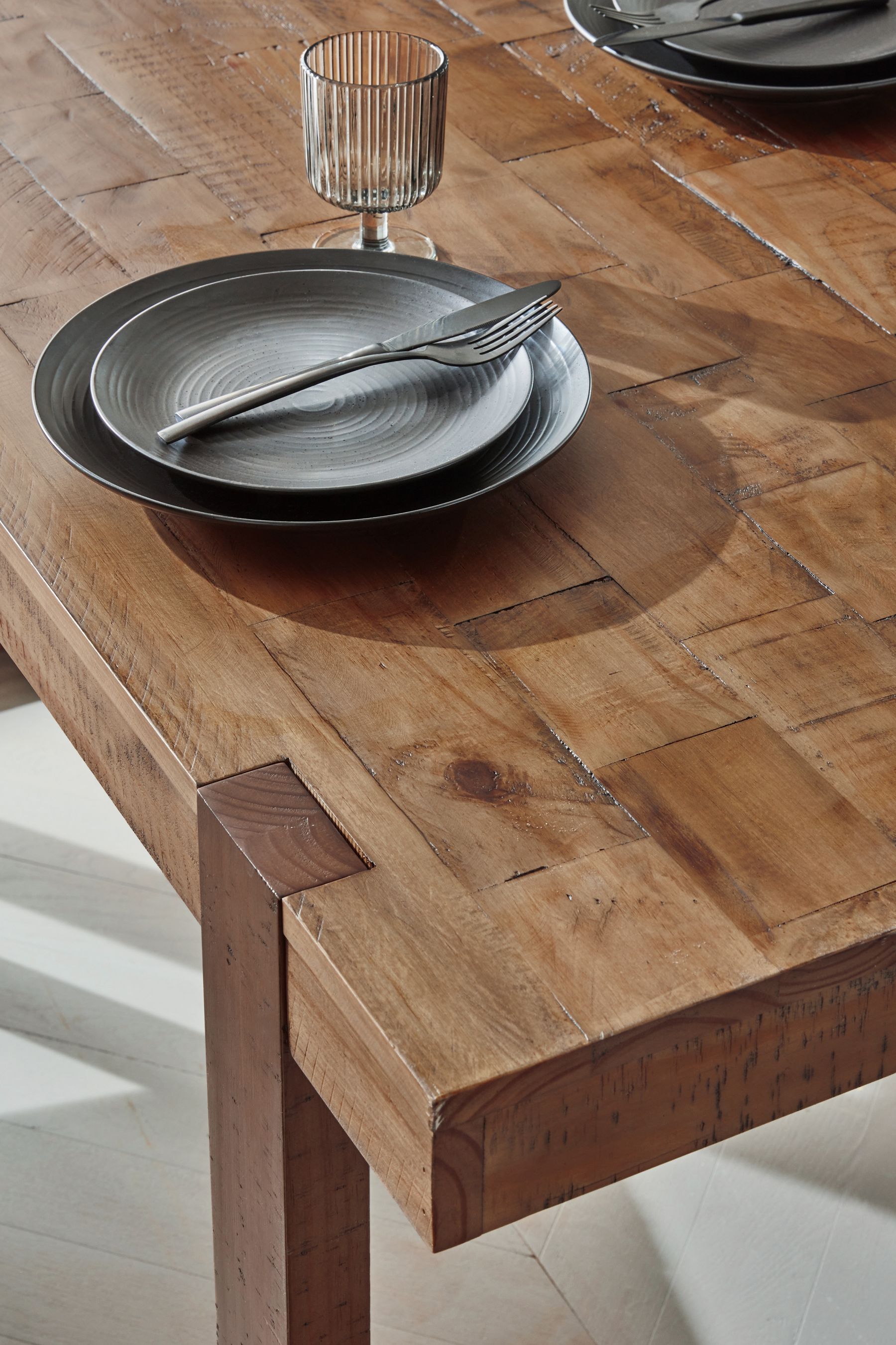 Buy Natural Jefferson Pine 4 Seater Dining Table and Bench Set from the ...