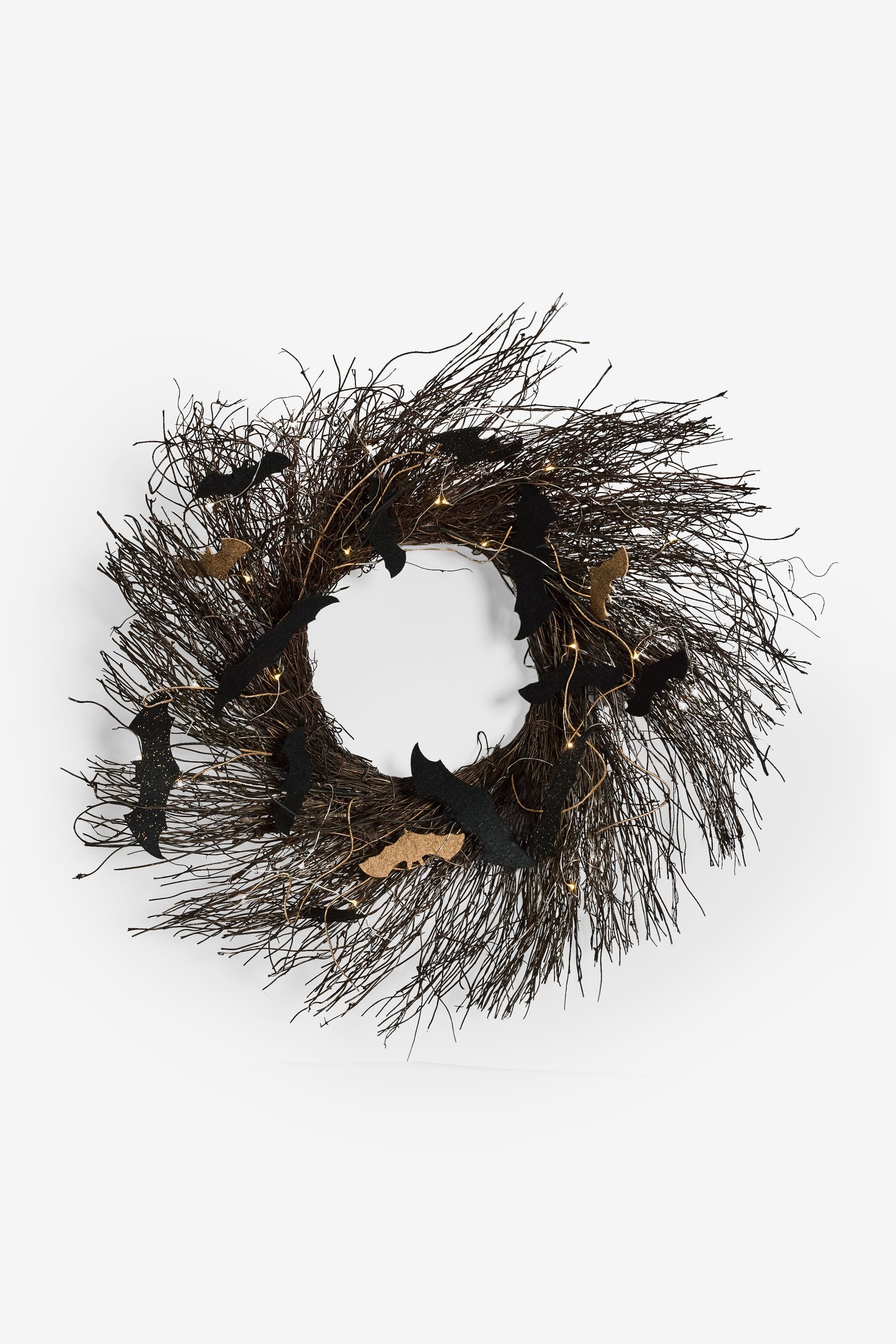 Buy Black Halloween Lit Bat Large Wreath from the Next UK online shop