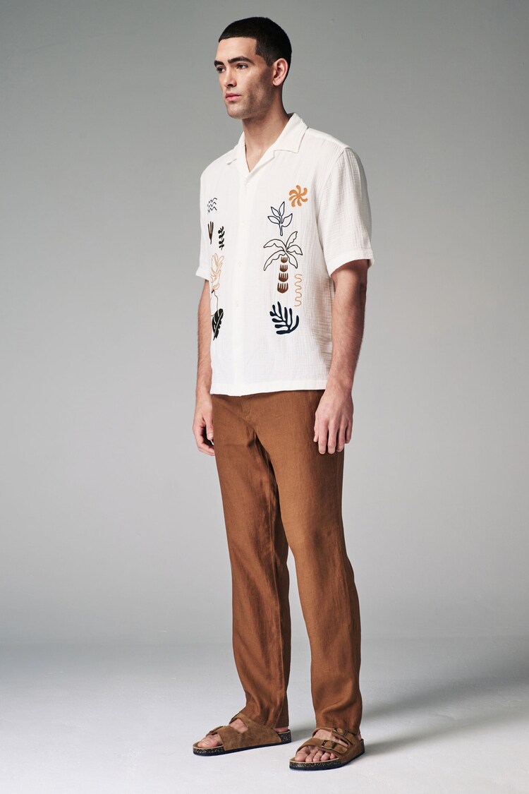 Buy Rust Brown 100% Linen Drawstring Trousers from the Next UK online shop