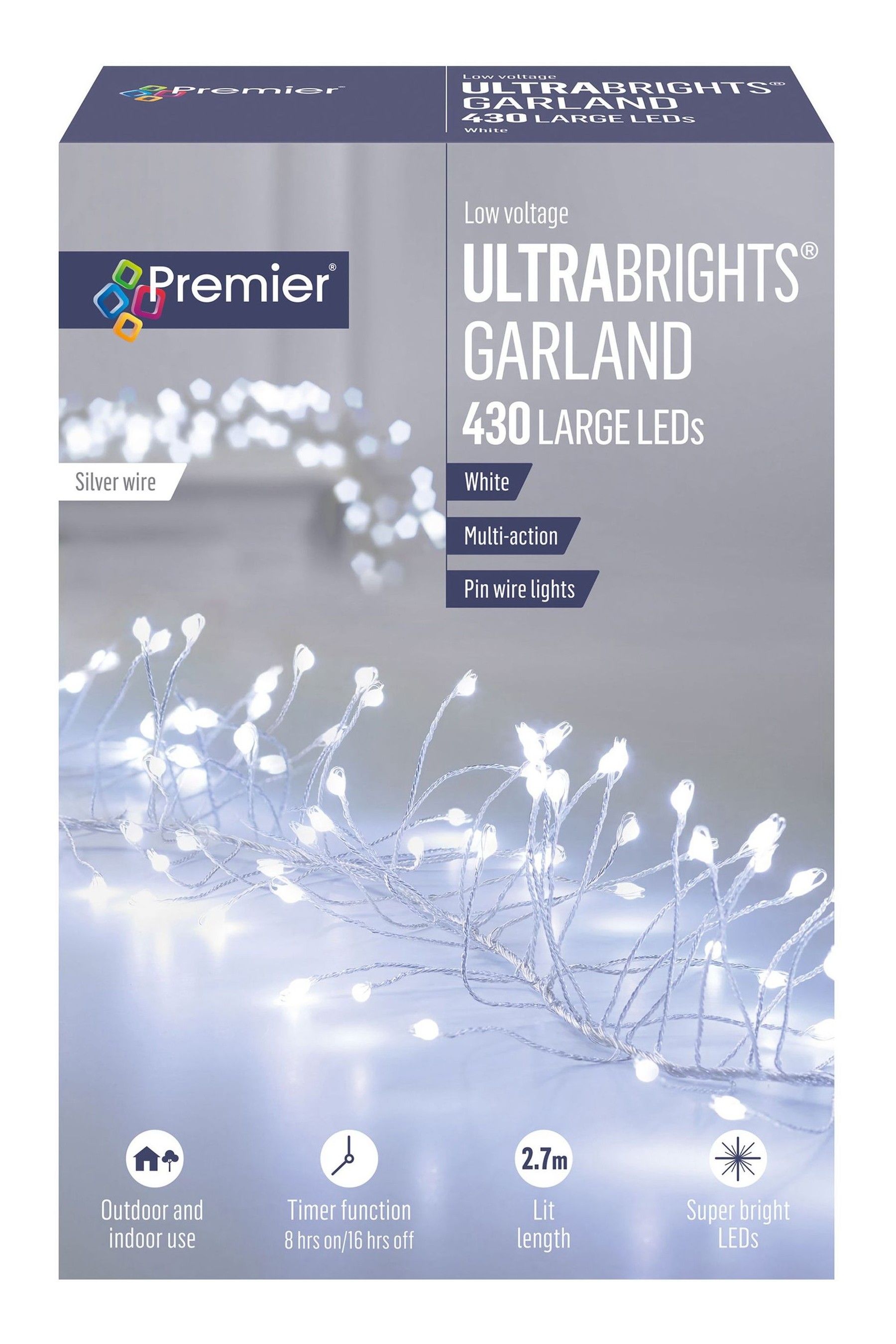 Buy Premier Decorations Ltd White Brite 430 LEDs UltraBright Garland ...