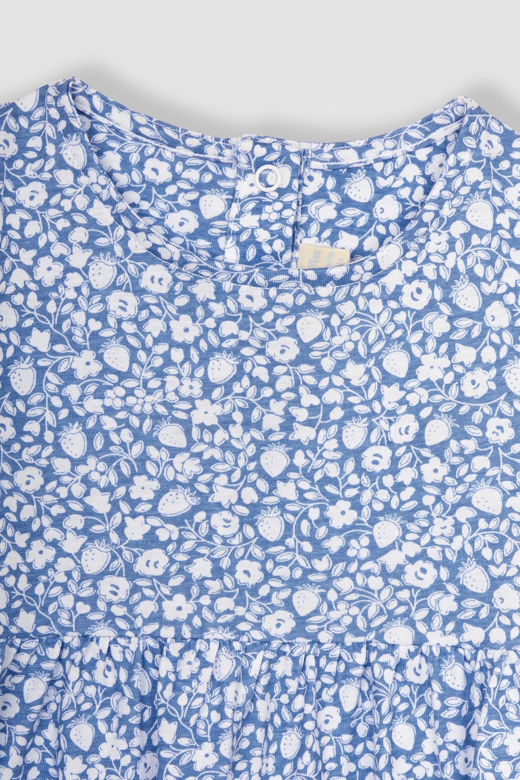 Buy JoJo Maman Bébé Blue Strawberry Ditsy Floral Puff Sleeve Jersey ...