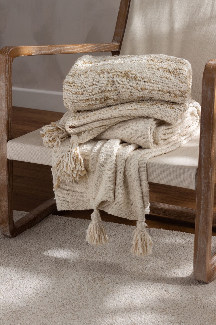 Buy Yard Natural Beige Heath Cotton Tasselled Throw from the Next UK ...