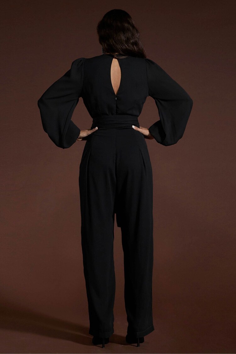 Buy Dancing Leopard Holly Tie Waist Black Jumpsuit from the Next UK ...