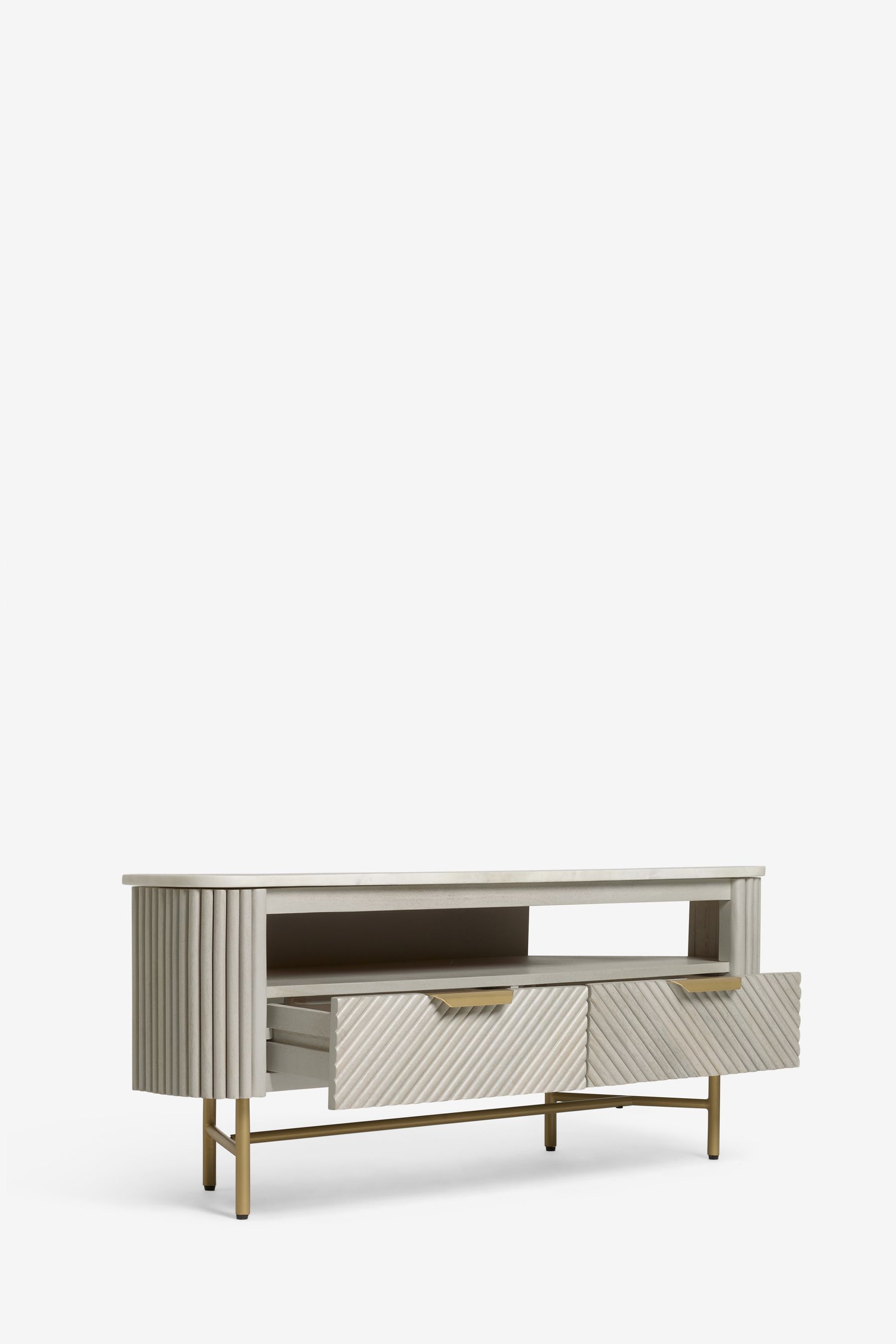 Buy Light Grey Valencia Marble Mango Wood Corner TV Unit from the Next ...