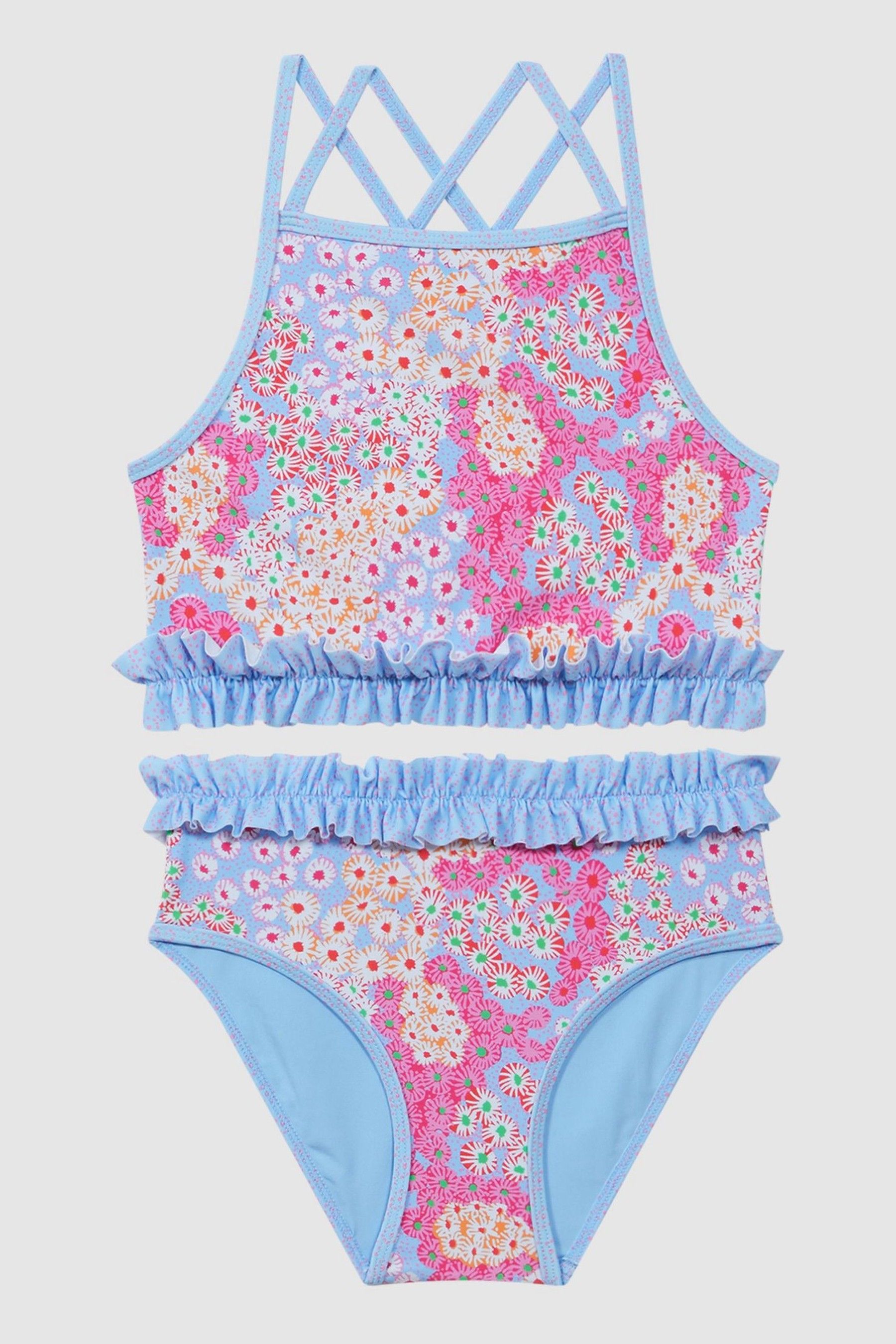 Buy Reiss Pink Lyla 9-13 yrs Floral Print Ruffle Bikini from the Next ...
