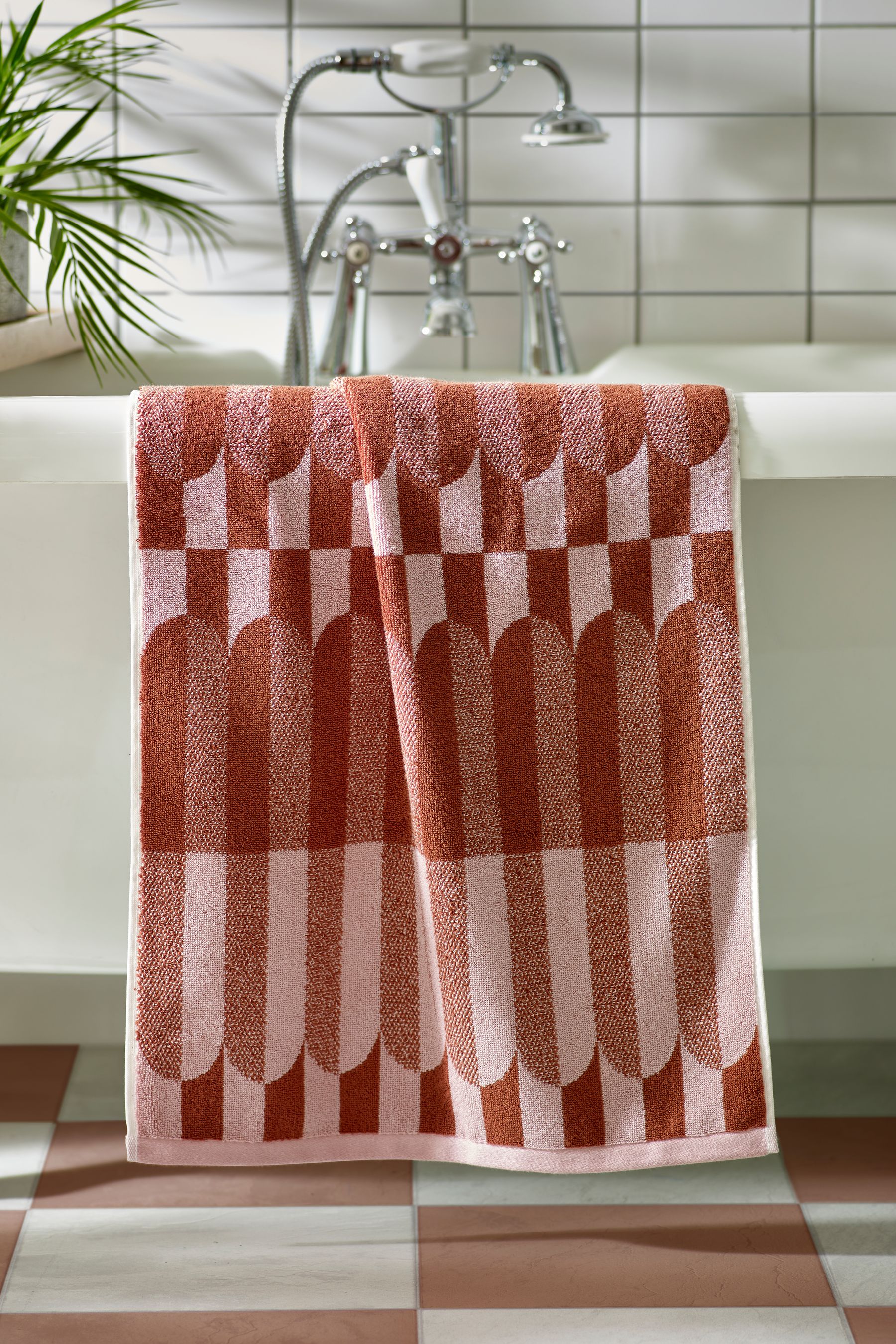 Buy Pink Circle Pill Geo 100% Cotton Towel from the Next UK online shop