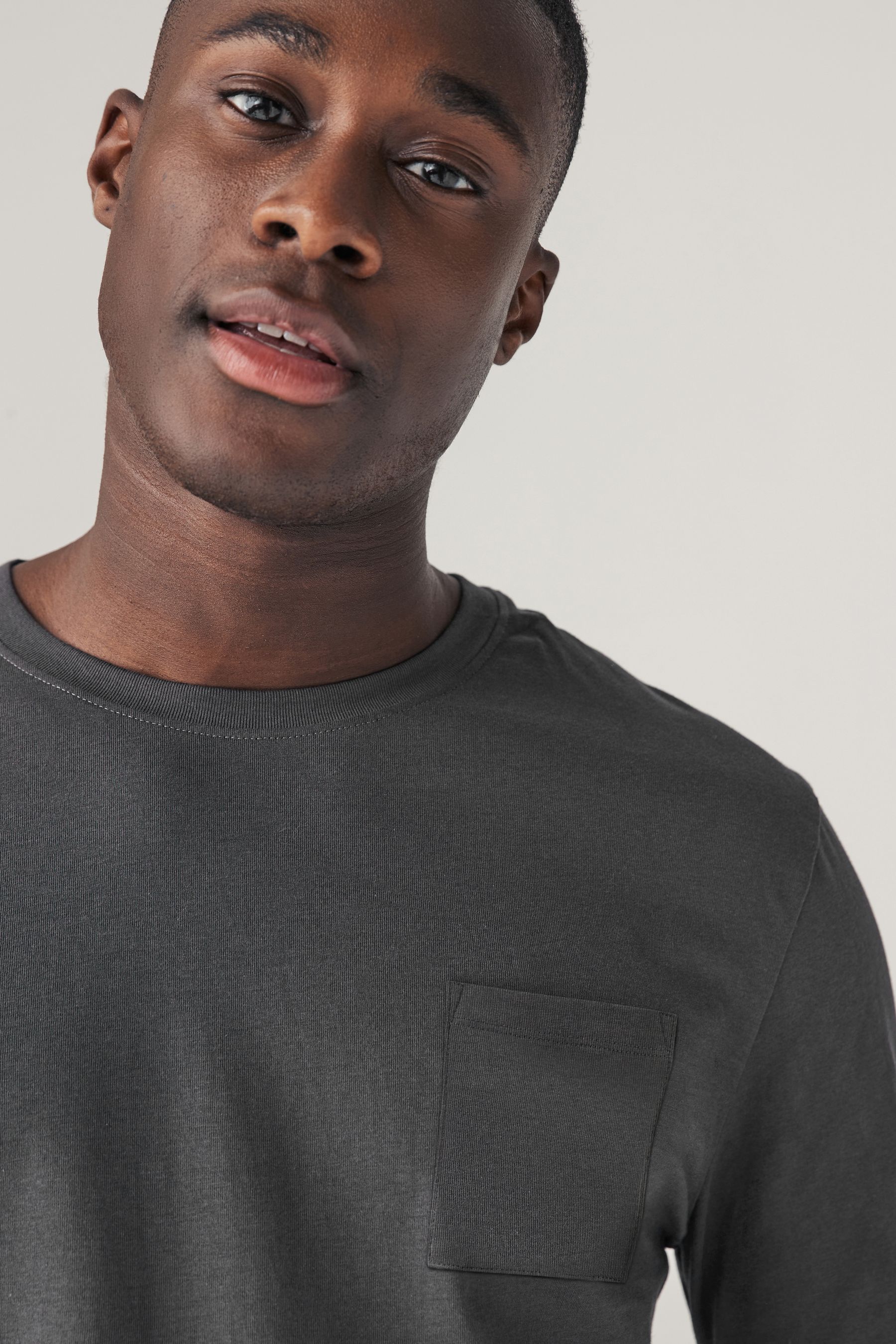 Buy Black/Grey 100% Cotton Long Sleeve Cuffed Pyjamas 2 Pack from Next ...