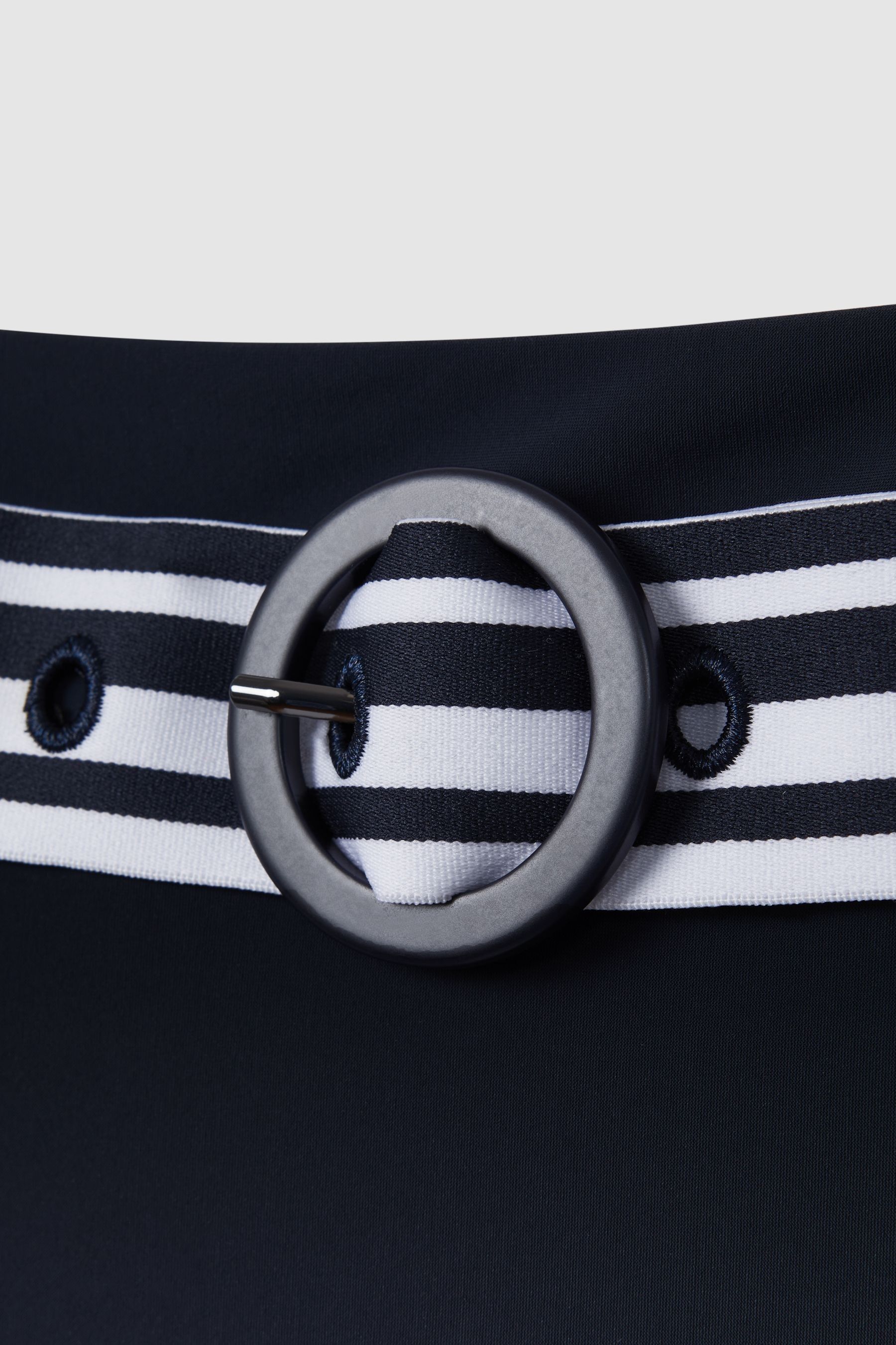 Buy Reiss Navy/White Jessica High Rise Belted Bikini Bottoms from the ...