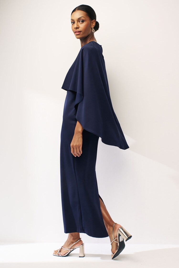 Buy Navy Blue Cape Detail Maxi Dress from Next USA