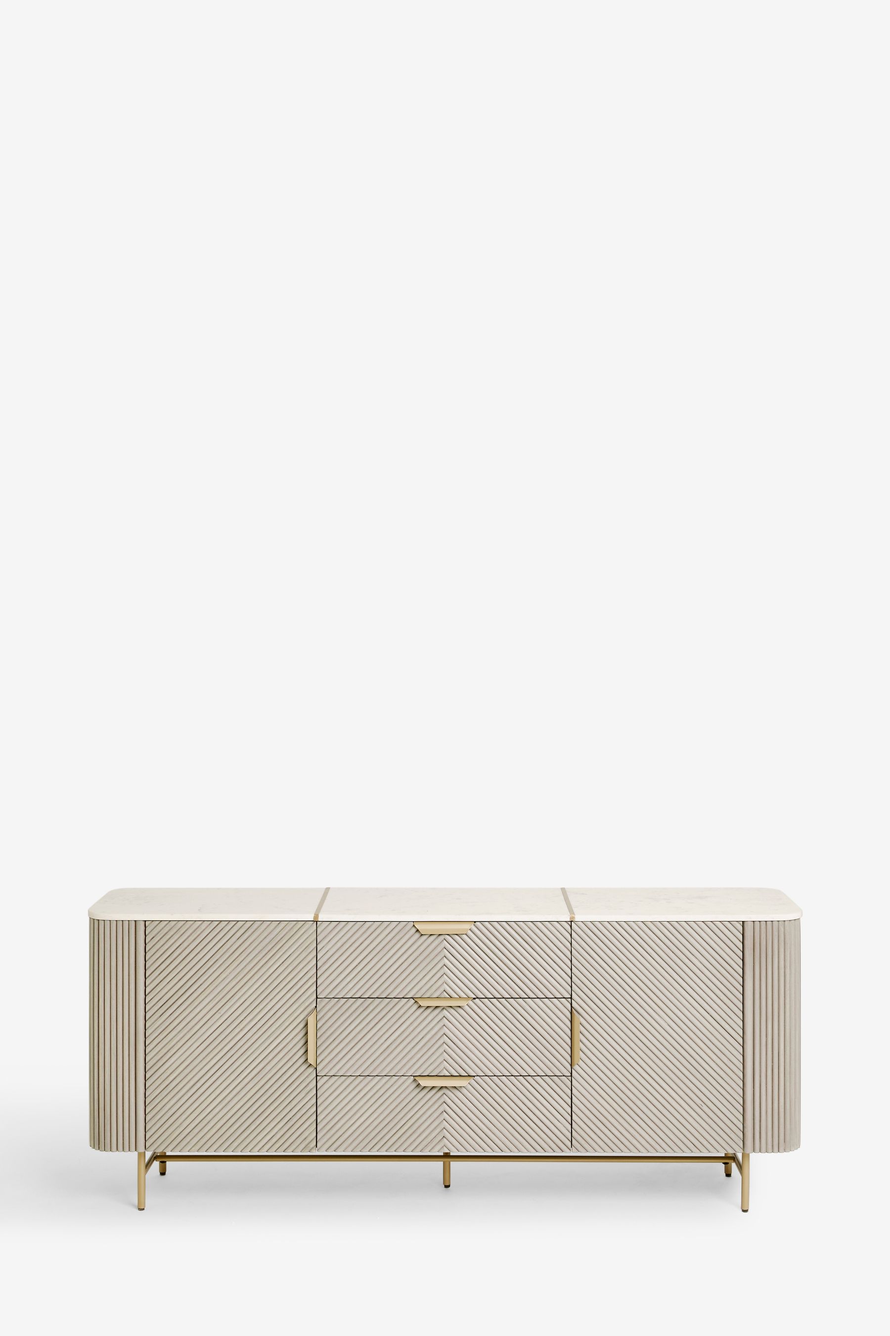 Buy Light Grey Valencia Marble Mango Wood Extra Large Sideboard from ...
